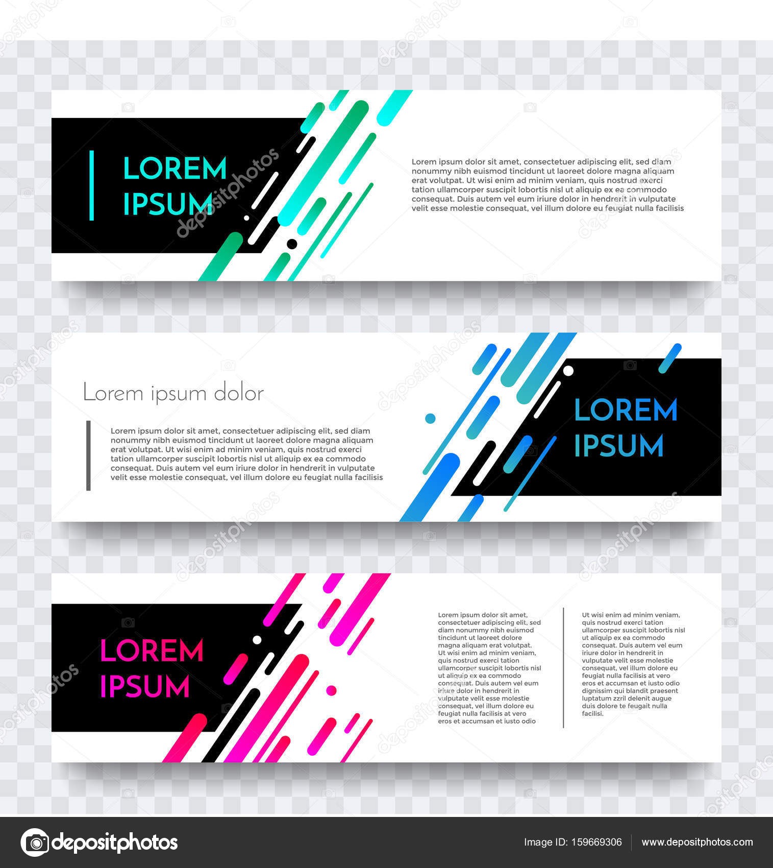 Modern web banner vector color abstract template Stock Vector Image by ...