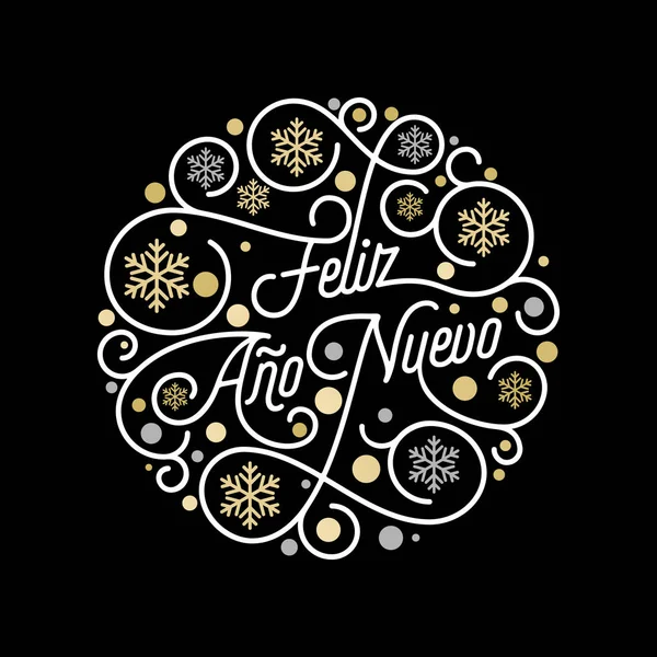 Feliz Ano Nuevo Spanish Happy New Year Navidad calligraphy lettering ...