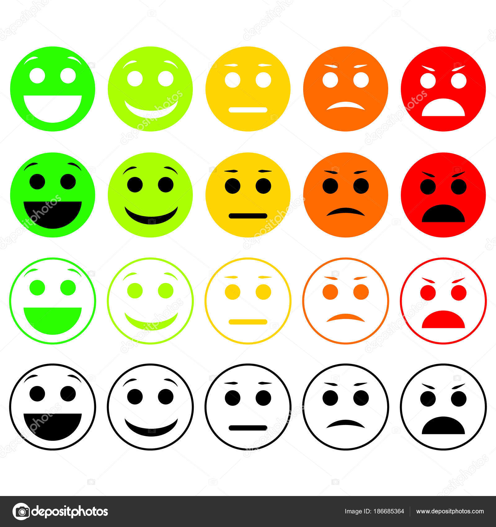 Set Emoticons Emoji Level Rank Load Excellent Good Normal Bad Stock ...