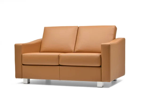 Brown leather sofa front view ⬇ Stock Photo, Image by © antoniotruzzi ...