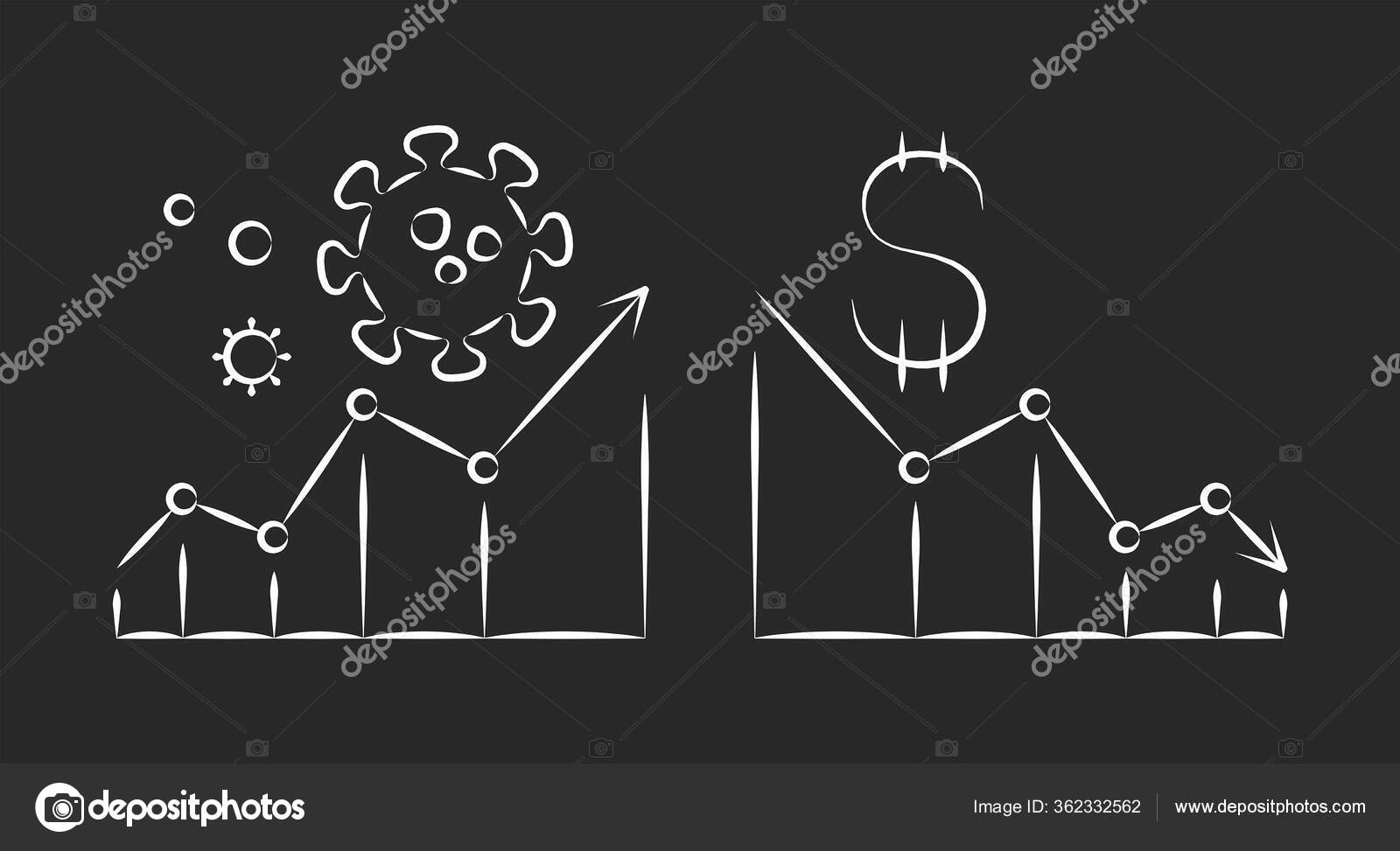 Pandemia Infographic Disease Economic Dependency Trend Vector ...