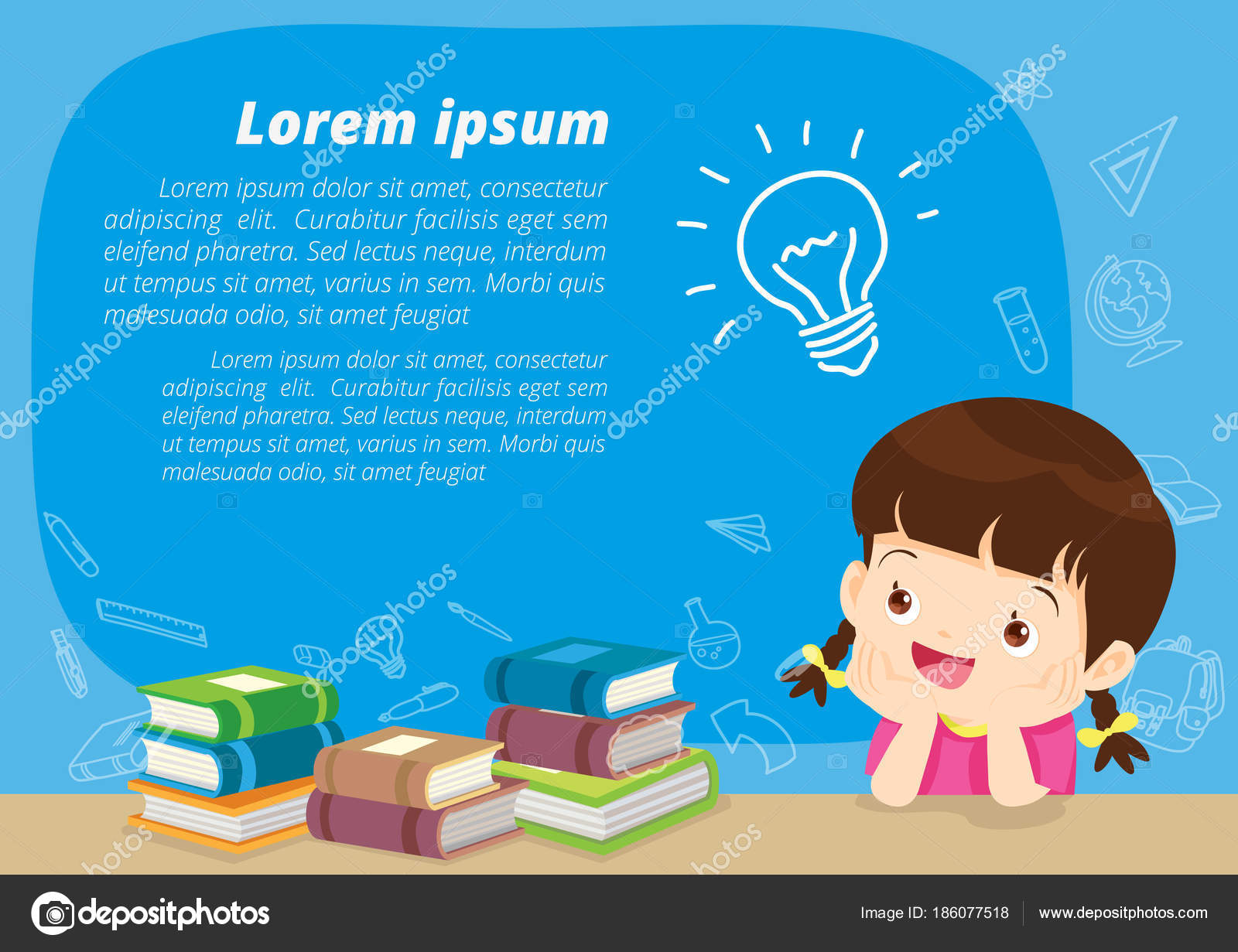 Girl thinking idea Stock Vector by ©watcartoon 186077518