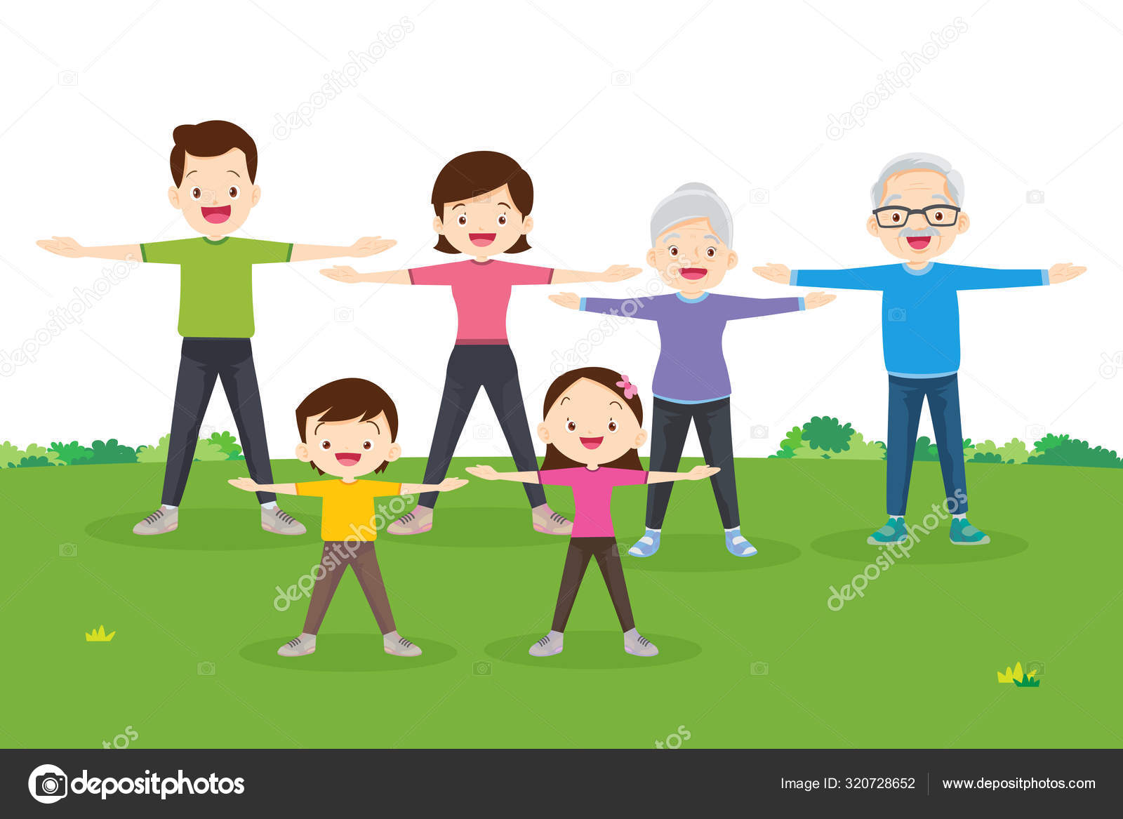 Family exercising together Stock Vector Image by ©watcartoon #320728652