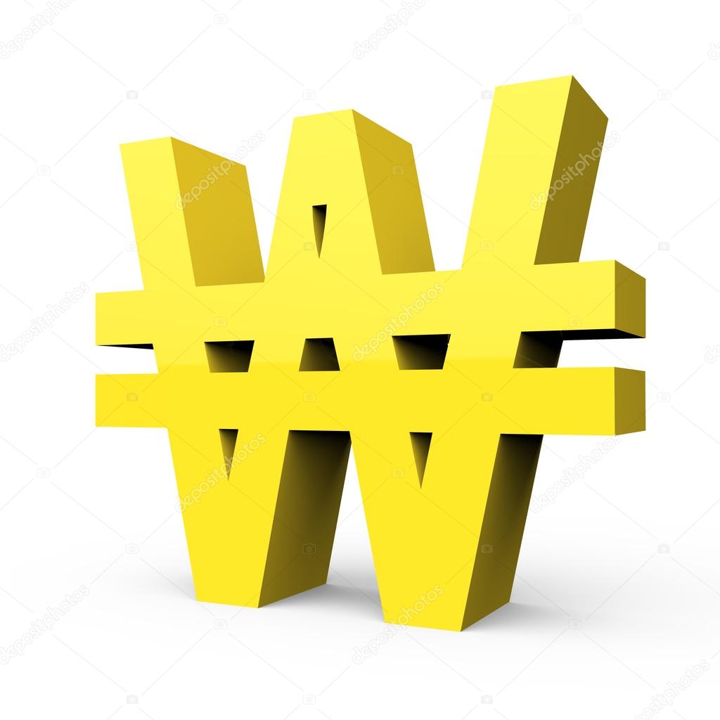 Light yellow Won sign Stock Photo by ©HstrongART 128129572