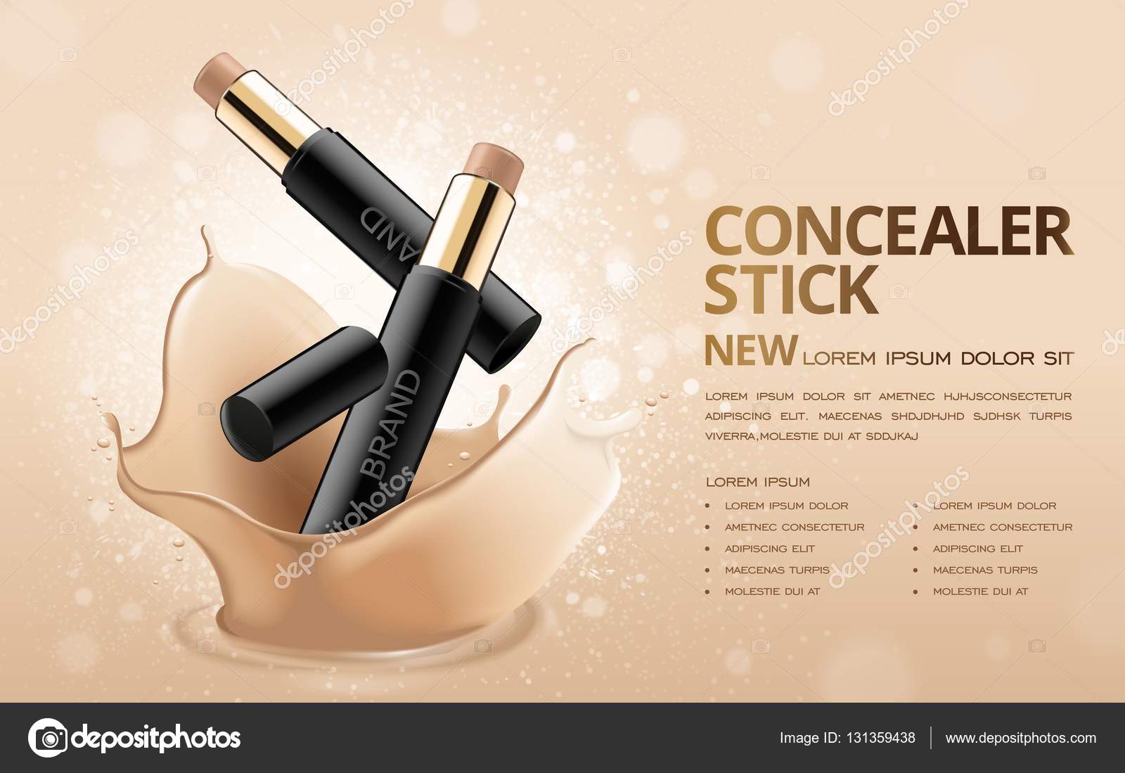 Concealer stick ads — Stock Vector © HstrongART #131359438