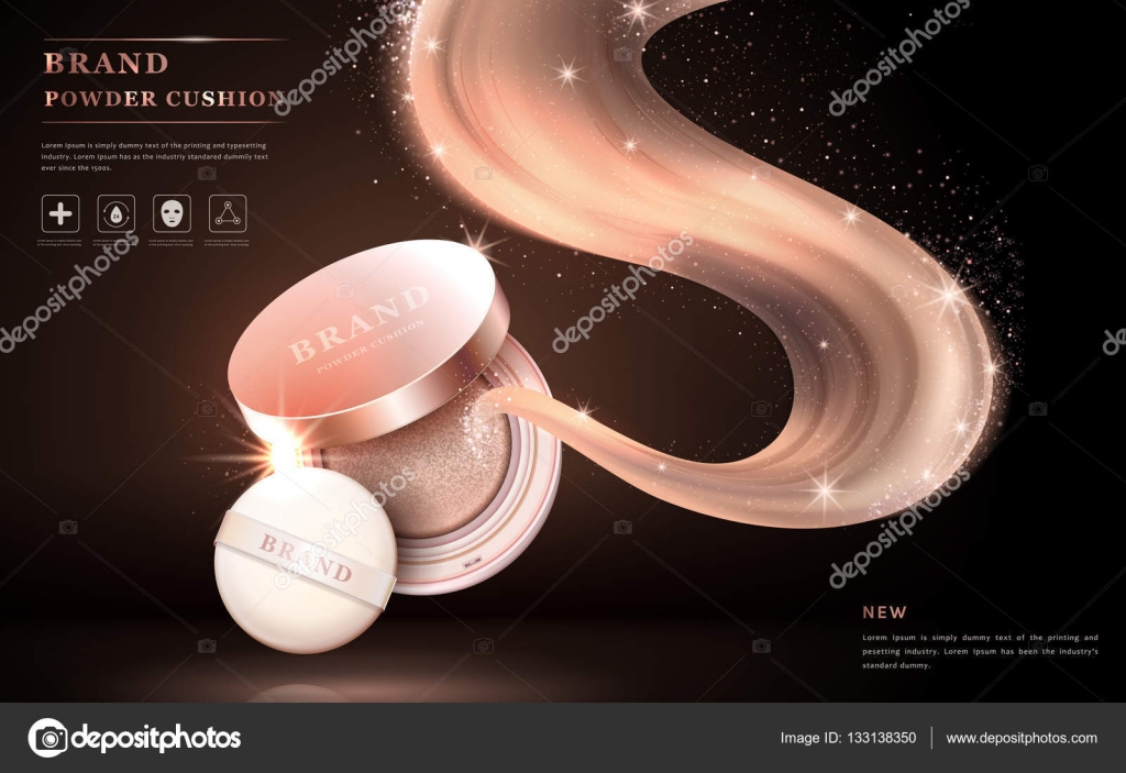 Attractive powder cushion ads — Stock Vector © HstrongART #133138350