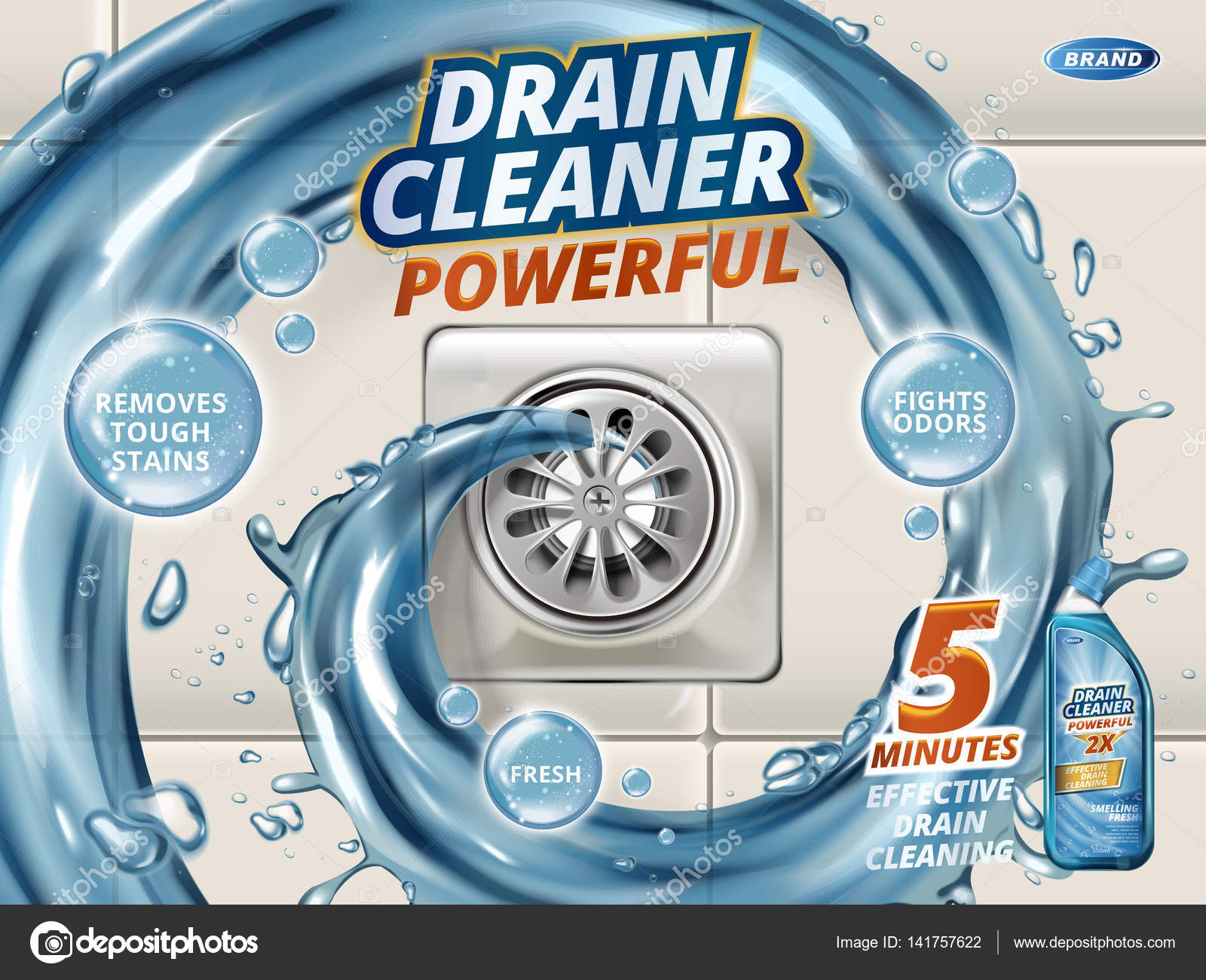 Drain cleaner ads Stock Vector Image by ©HstrongART #141757622