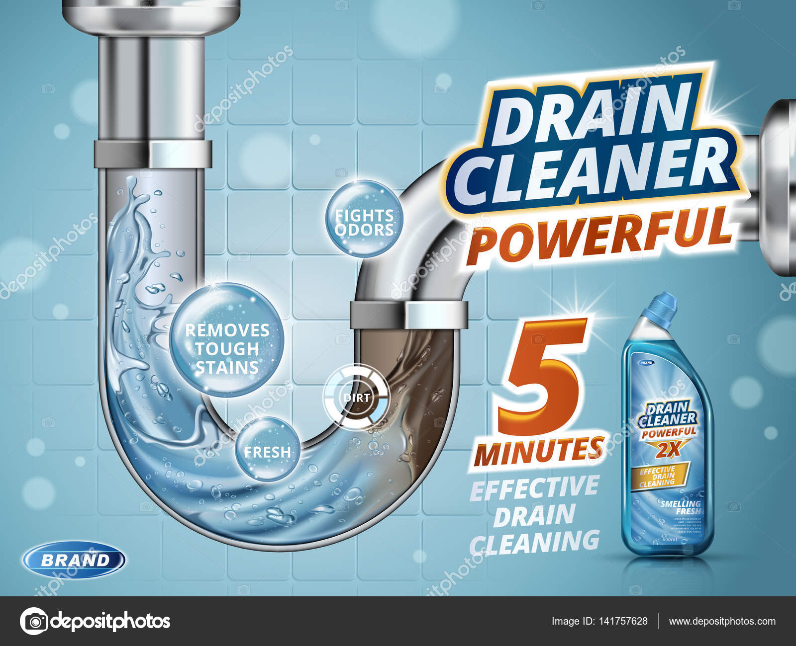Drain cleaner ads Stock Vector Image by ©HstrongART #141757628
