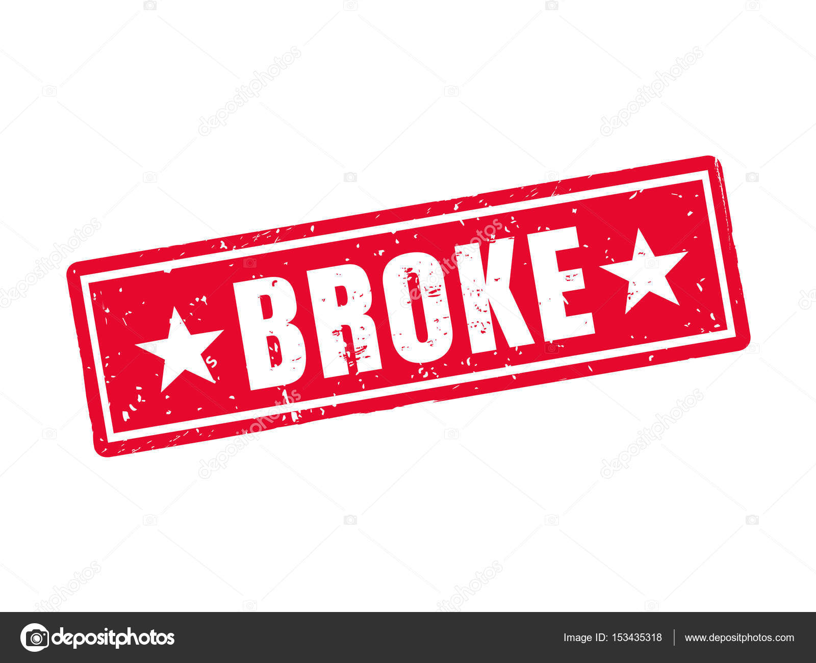 Broke Red Stamp Style White Background Stock Vector Image by ...