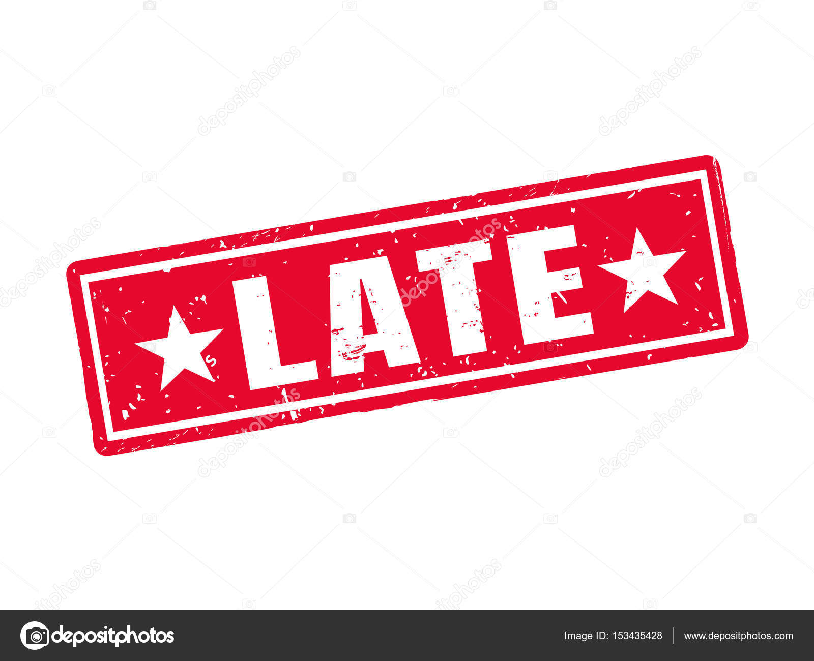 Late Red Stamp Style White Background Stock Vector Image by ©HstrongART ...