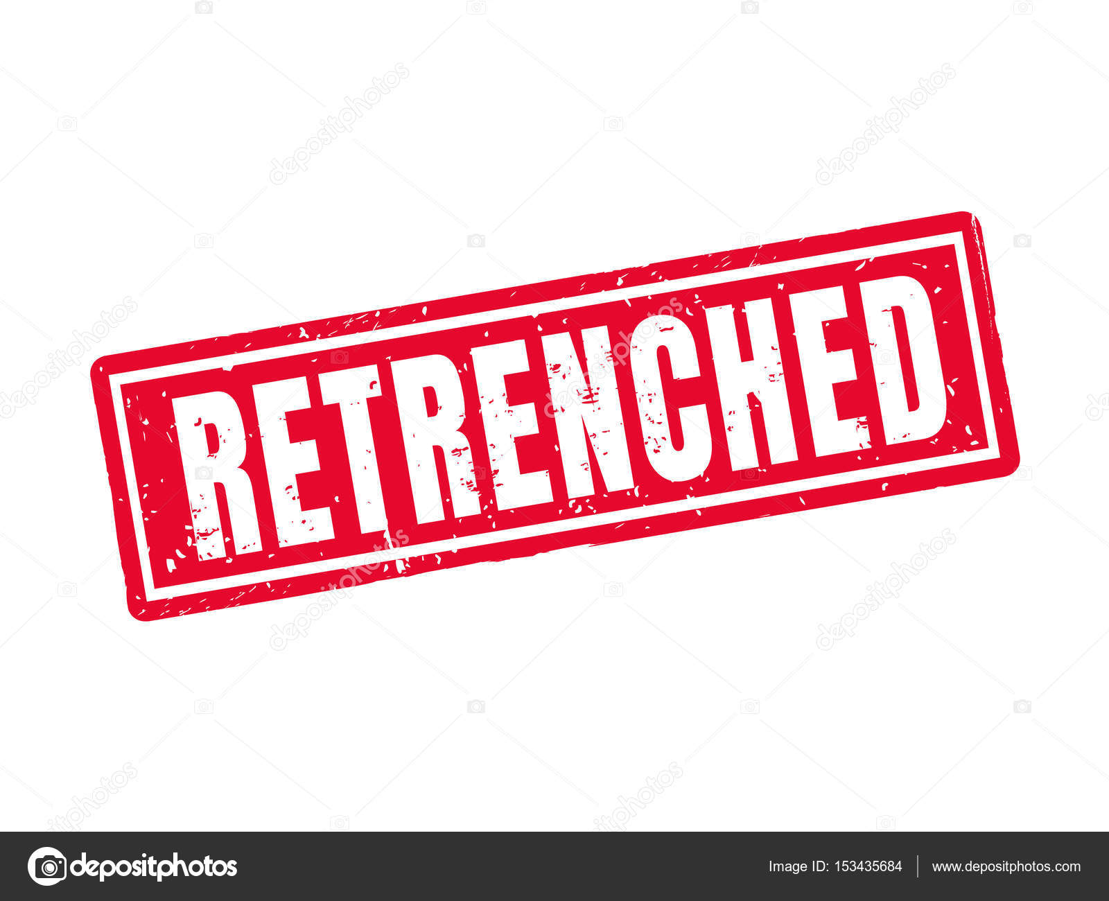 Retrenched Estilo Sello Rojo Fondo Blanco Vector de stock por ...