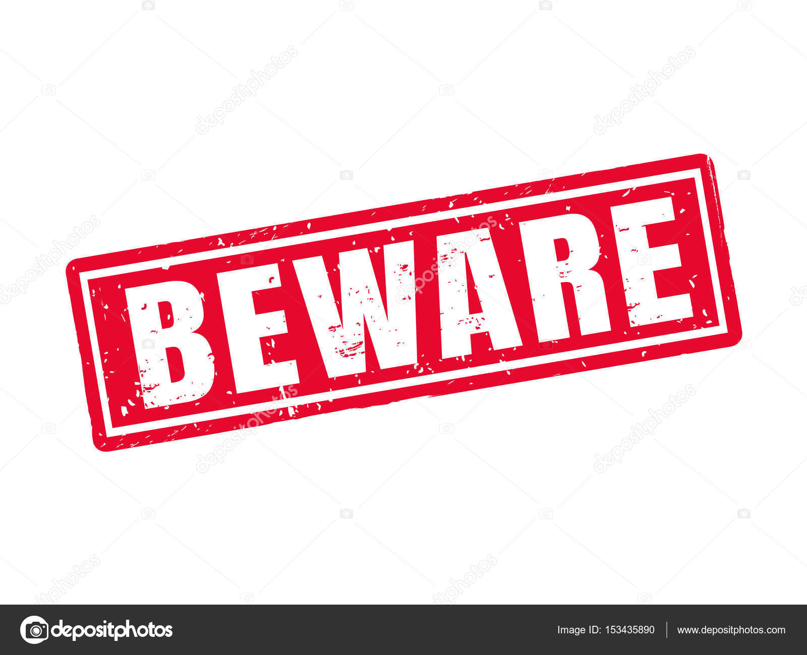 Beware Red Stamp Style White Background Stock Vector by ©HstrongART ...