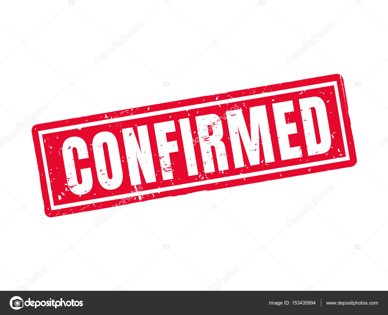 Confirmado Estilo Sello Rojo Fondo Blanco Vector de stock por ...