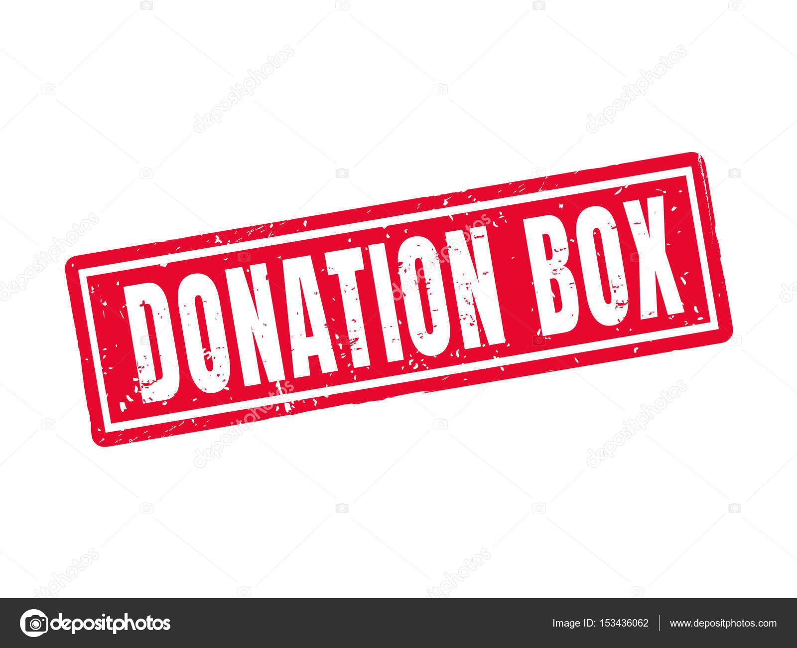 Donation Box Red Stamp Style White Background Stock Vector by ...