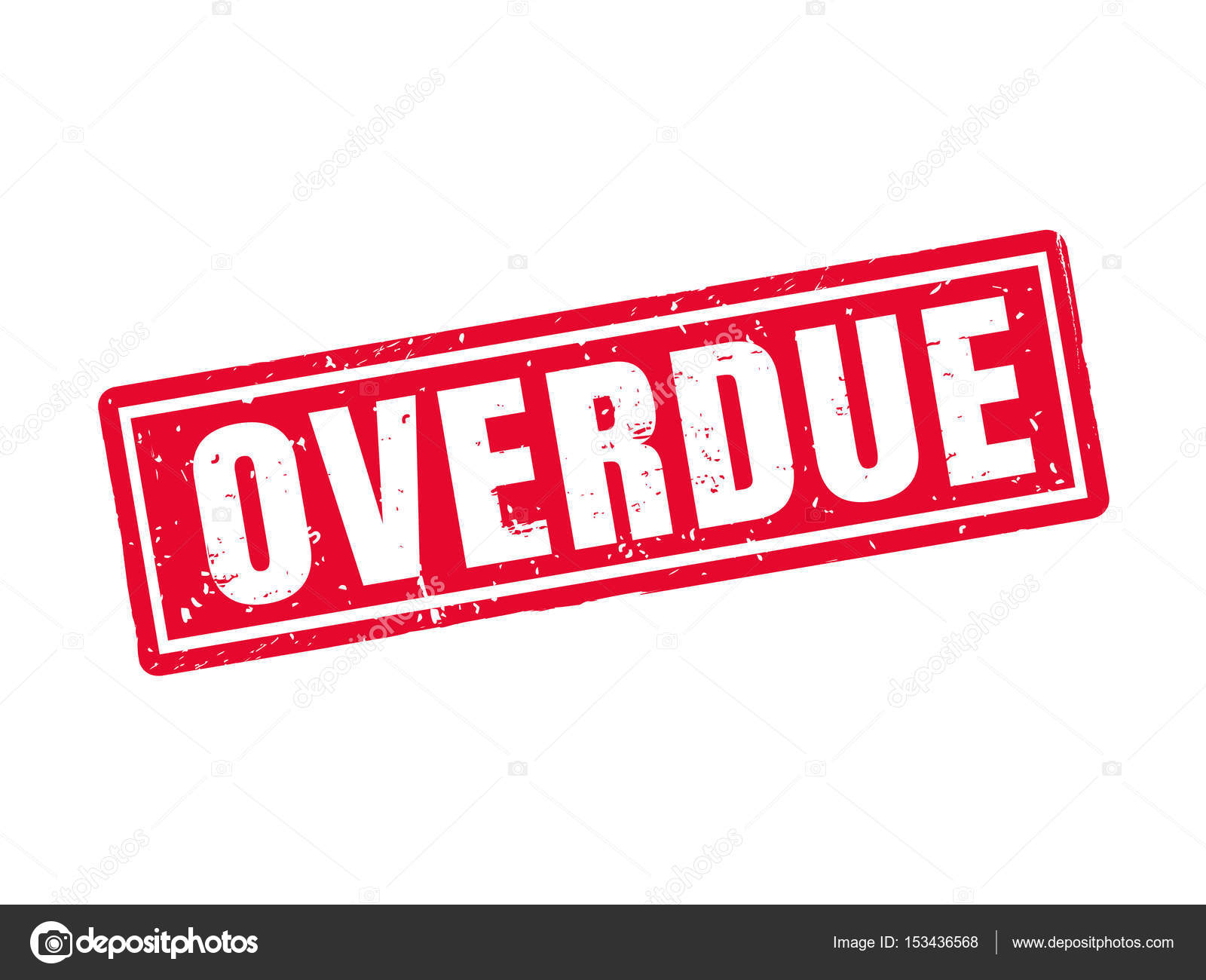 Overdue Red Stamp Style White Background Stock Vector Image by ...