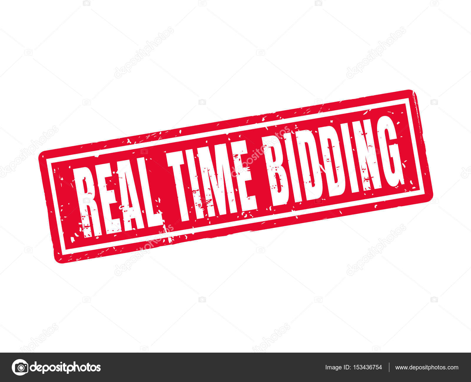 Real Time Bidding Red Stamp Style White Background Stock Vector by ...