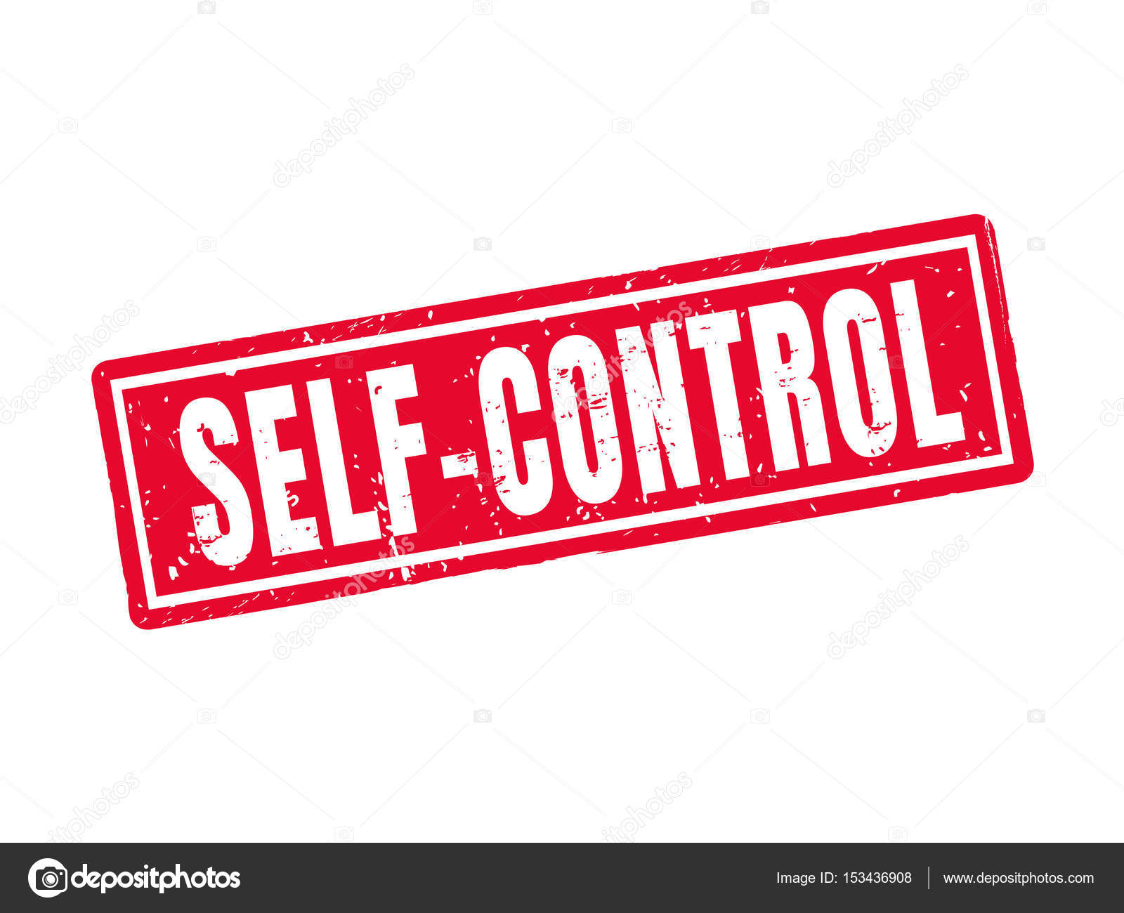Self Control Red Stamp Style White Background Stock Vector by ...