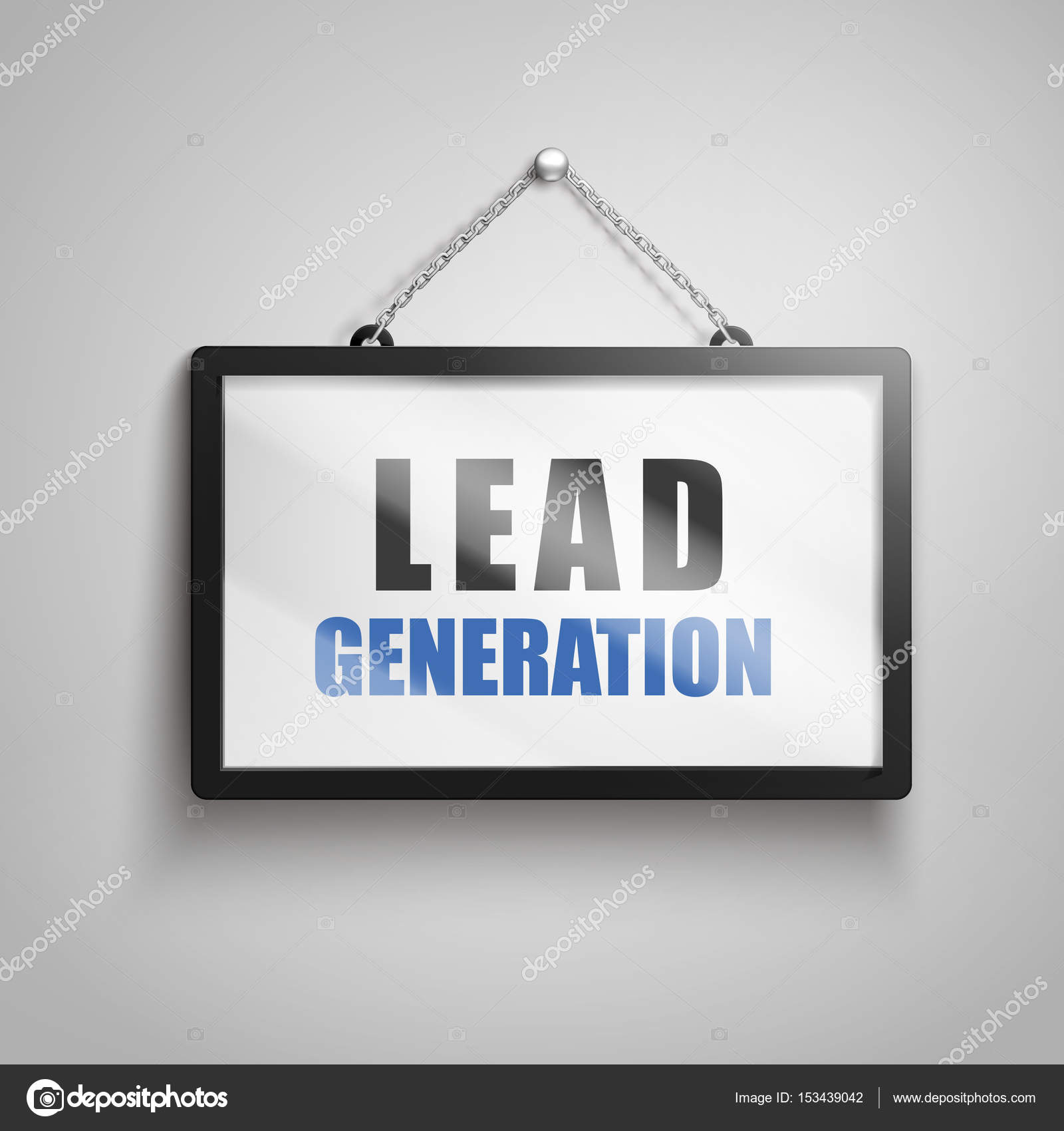 Lead Generation Text Hanging Sign Isolated Gray Background Illustration ...