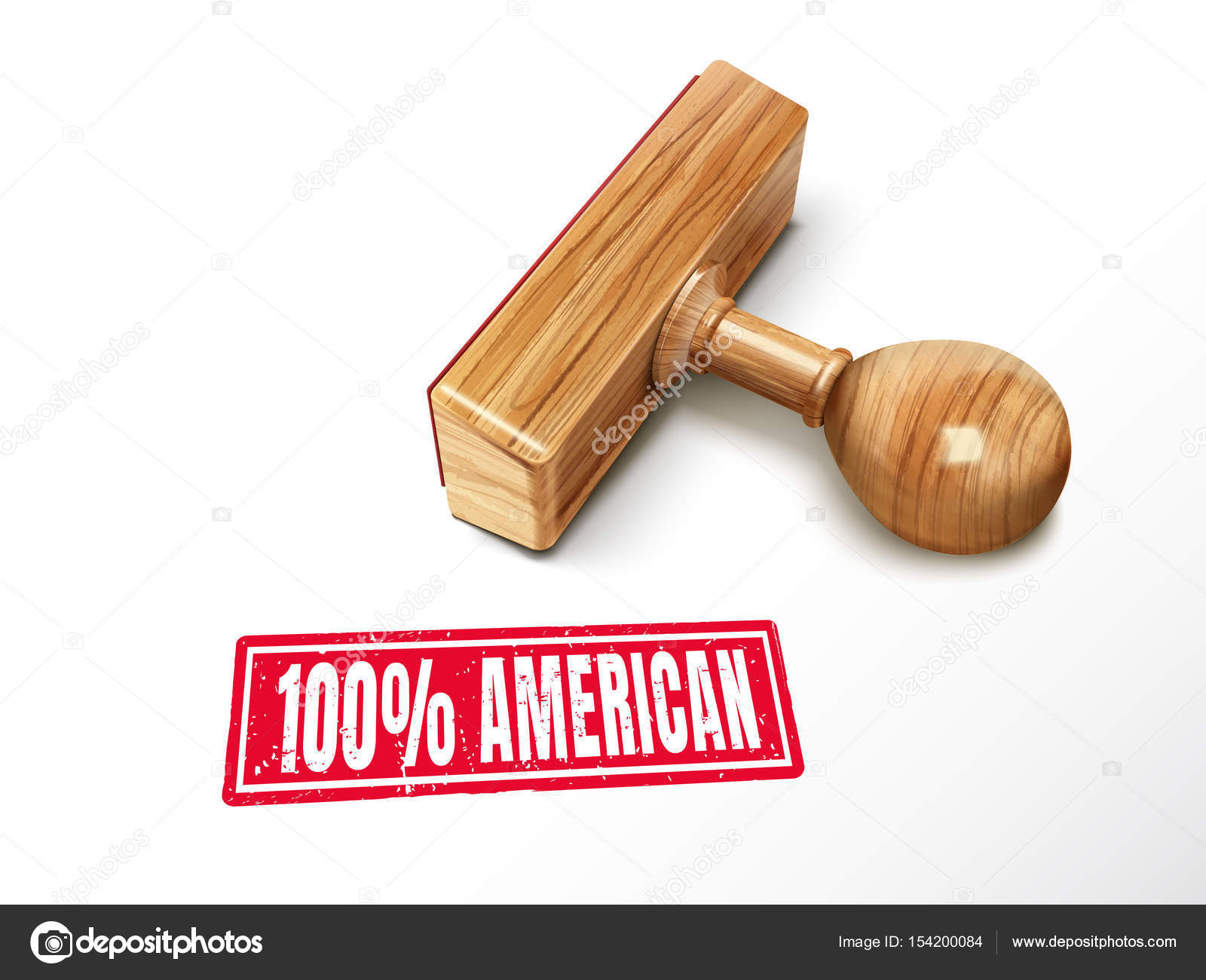 100 percent American text and stamp Stock Vector by ©HstrongART 154200084