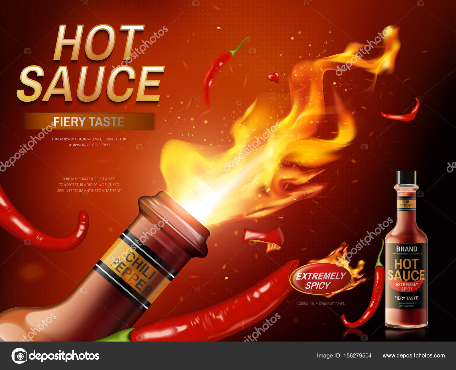 Chili sauce ad Stock Vector Image by ©HstrongART #156279504