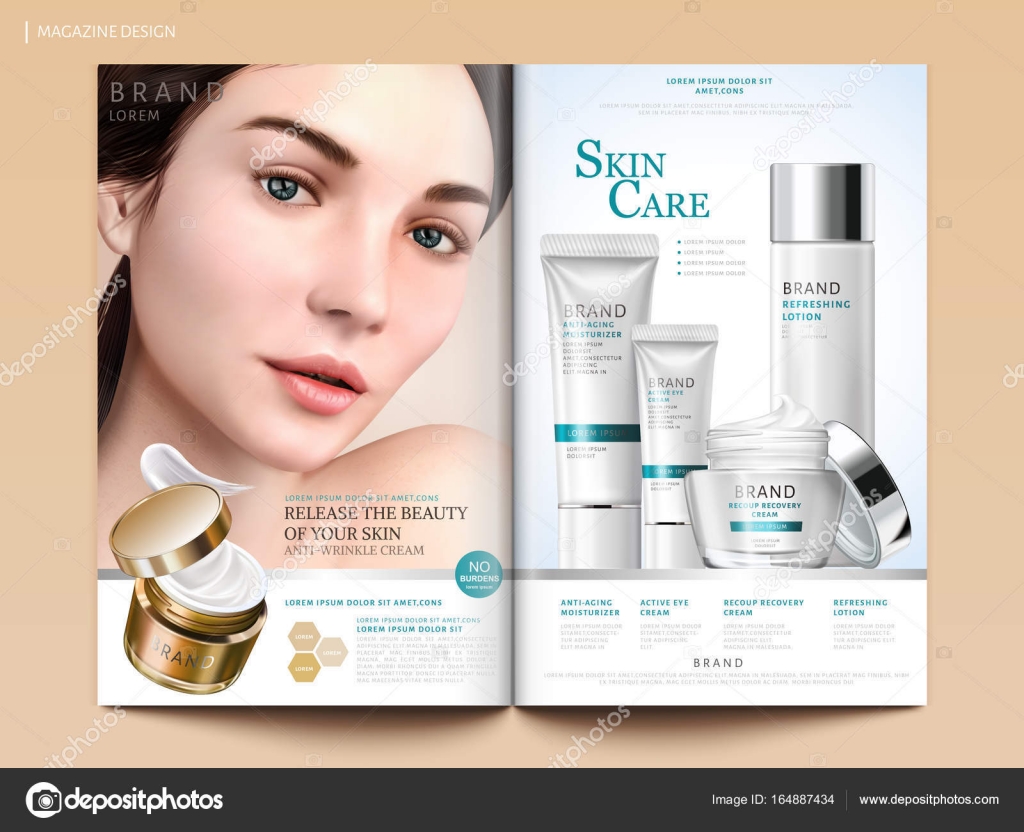 Skin care magazine design Stock Vector by ©HstrongART 164887434