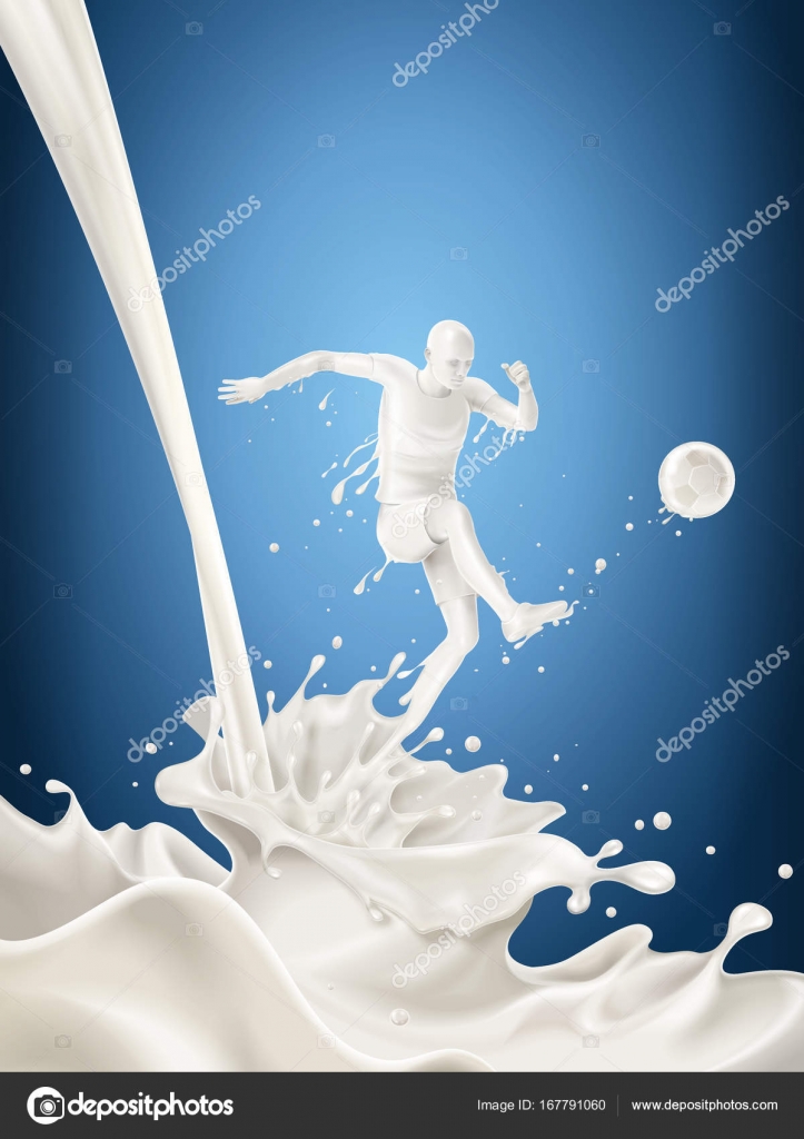 Milk made soccer player Stock Vector by ©HstrongART 167791060