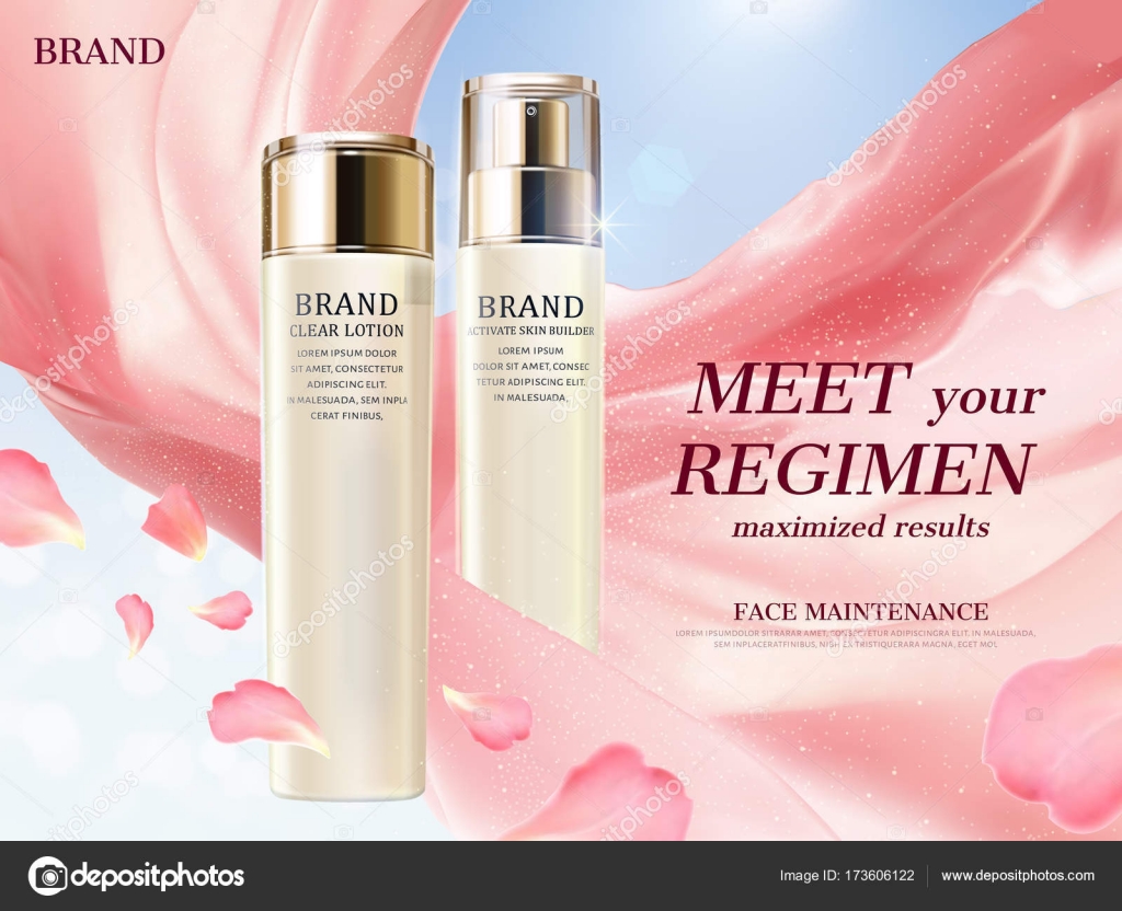 Cosmetic lotion ads — Stock Vector © HstrongART #173606122