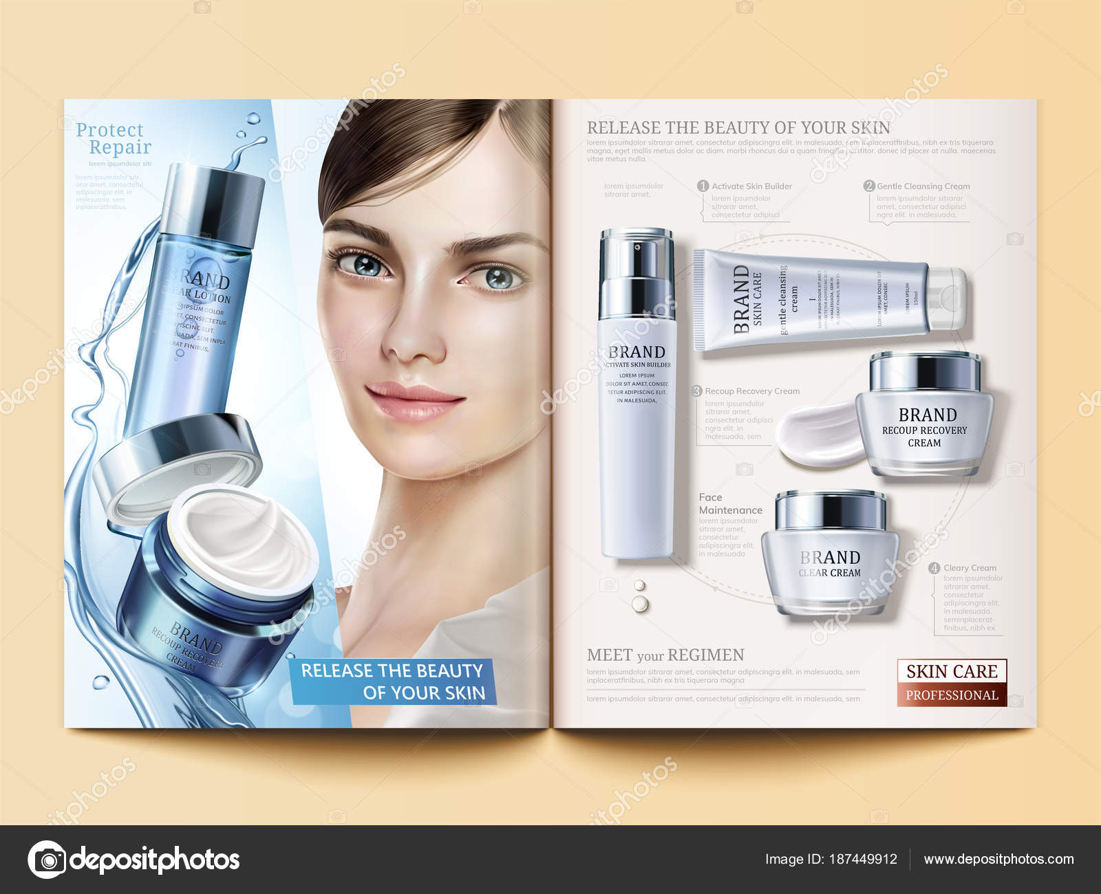 Cosmetic magazine template Stock Vector by ©HstrongART 187449912