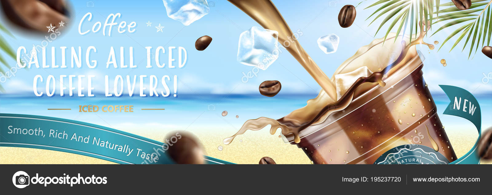 Iced coffee commercial Stock Vector Image by ©HstrongART #195237720