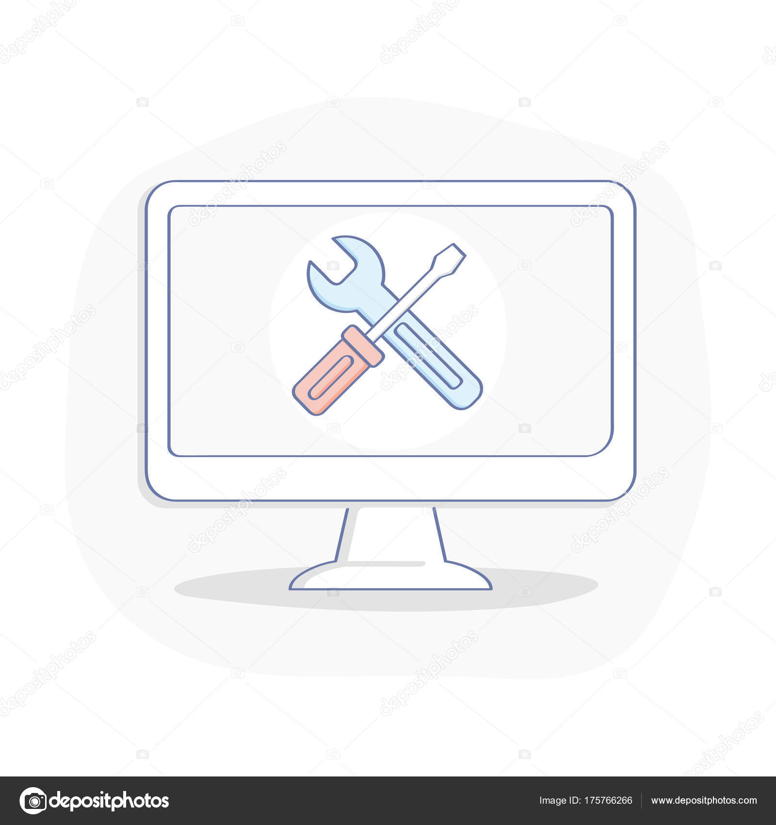 Repair Computer Fix Service Support Adjustment Vector Icon Wrench ...