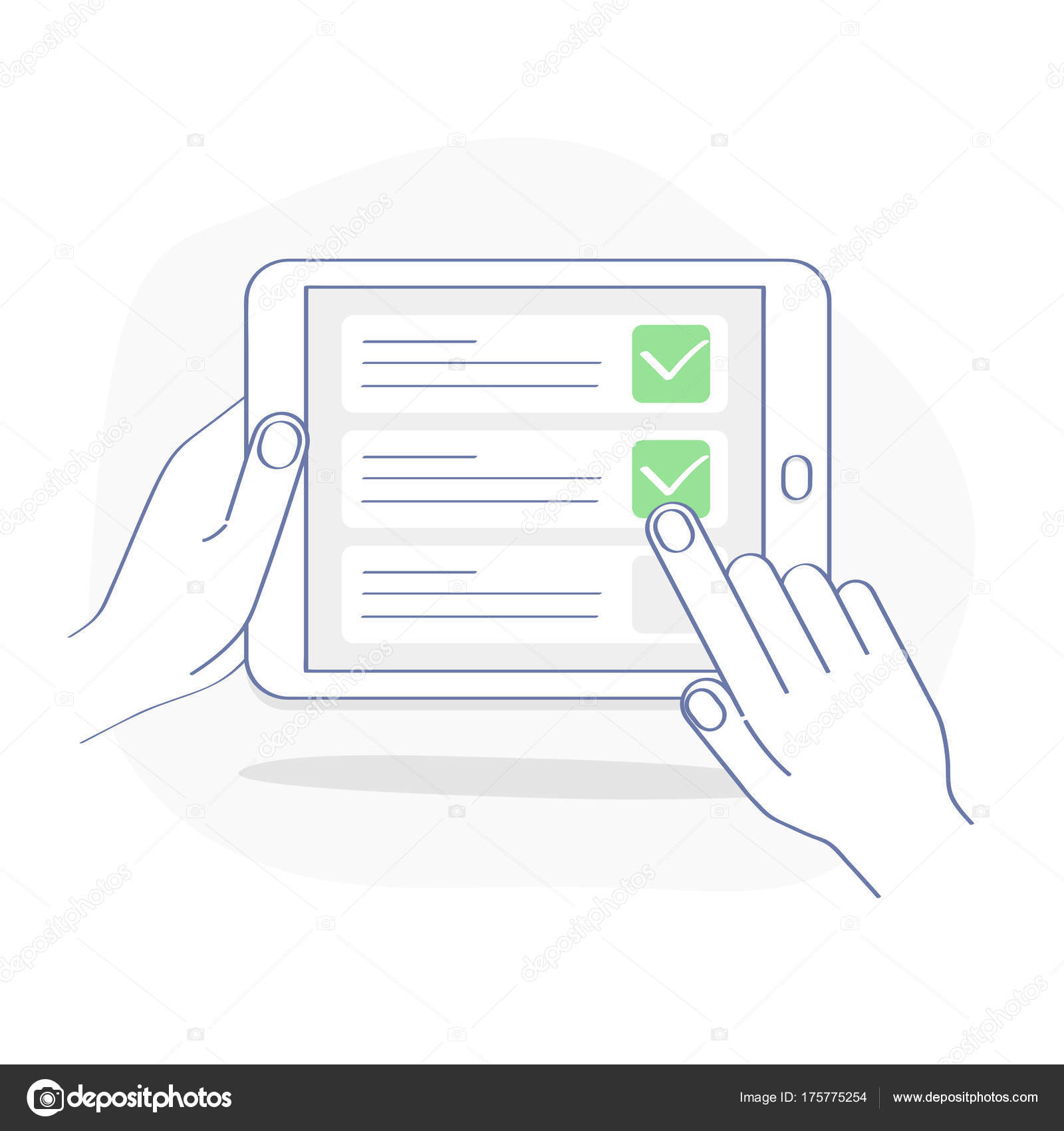 Checklist Tablet Display Checkboxes Check Mark List Purchases Tasks ...