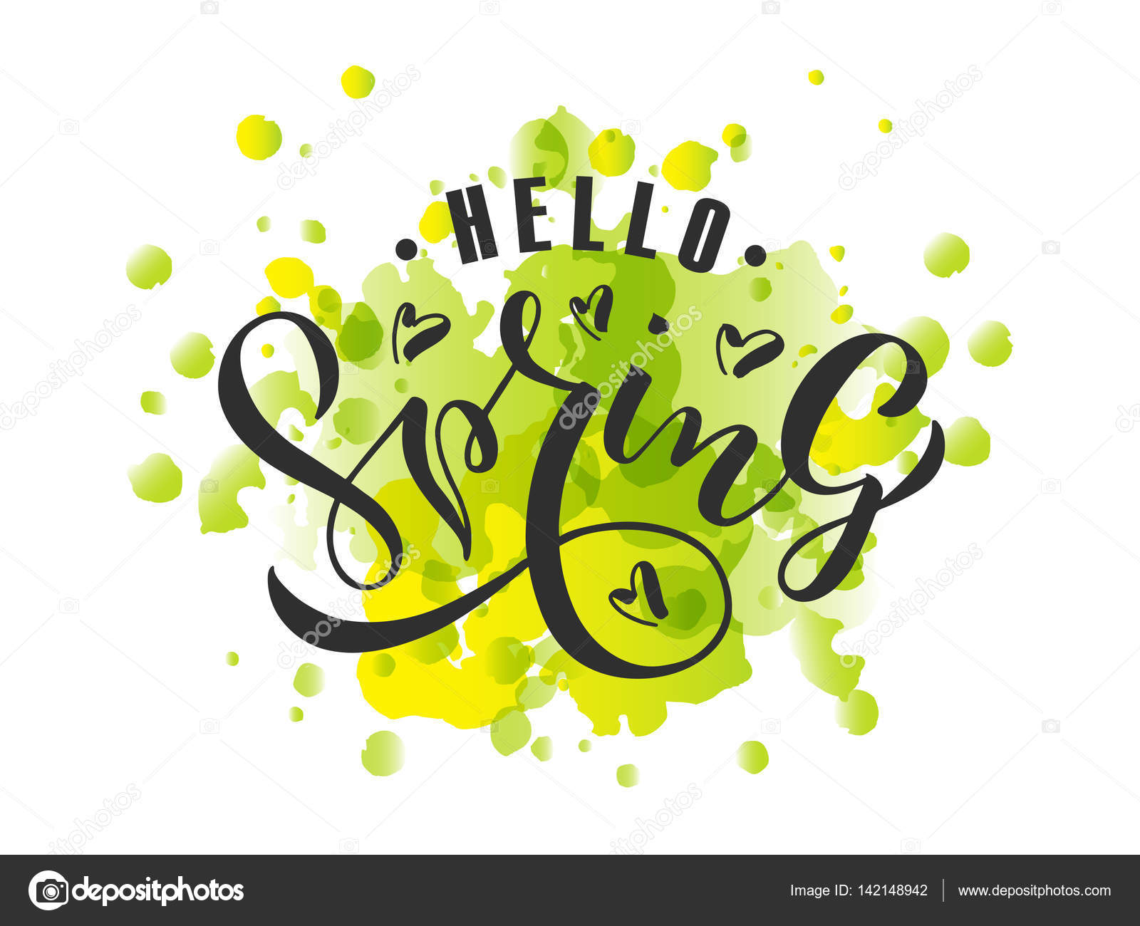 Hand sketched Spring text Stock Vector Image by ©Svetana_Kurako #142148942