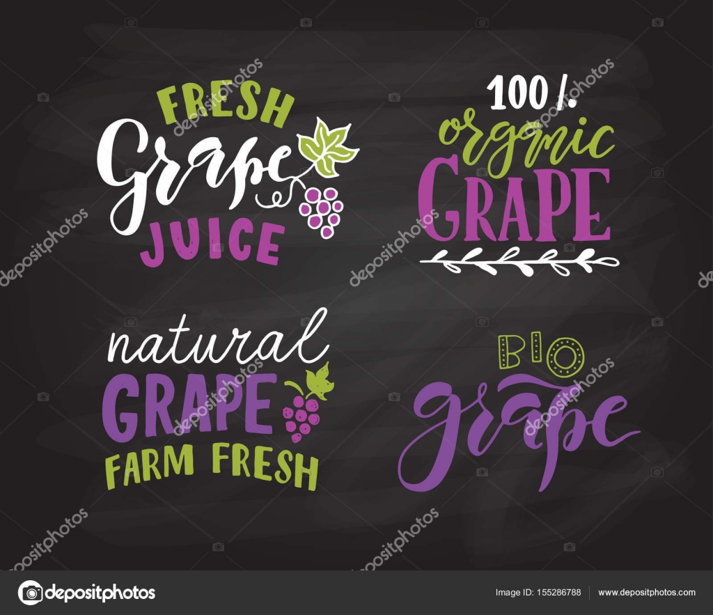 Tipografía de letras de uva Vector de stock por ©Svetana_Kurako 155286788