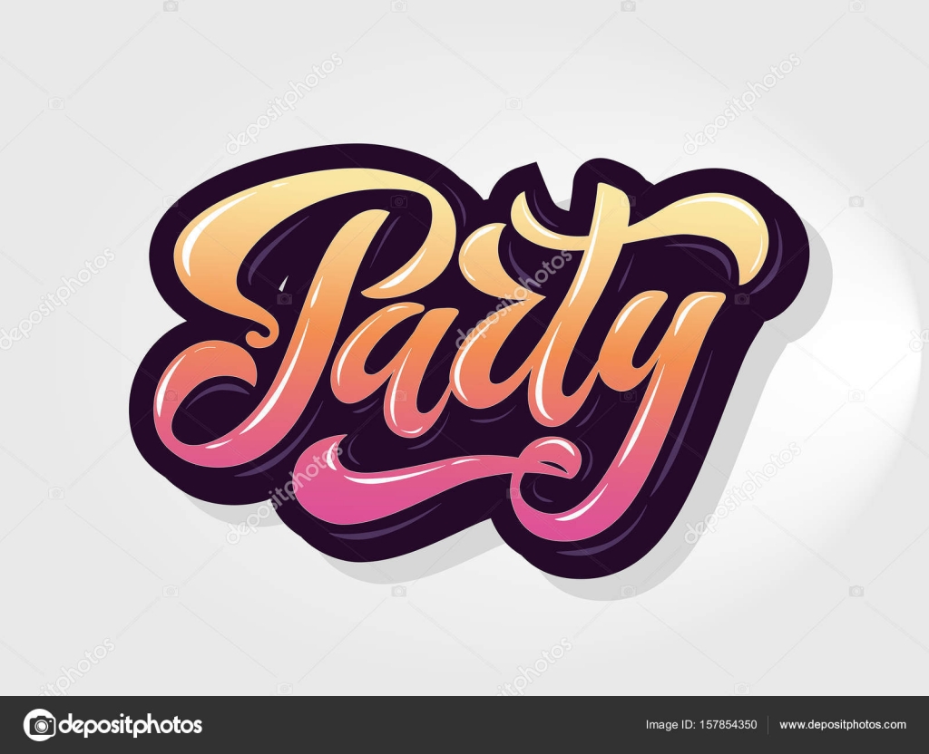 Party poster template with 3D lettering Stock Vector by ©Svetana_Kurako ...