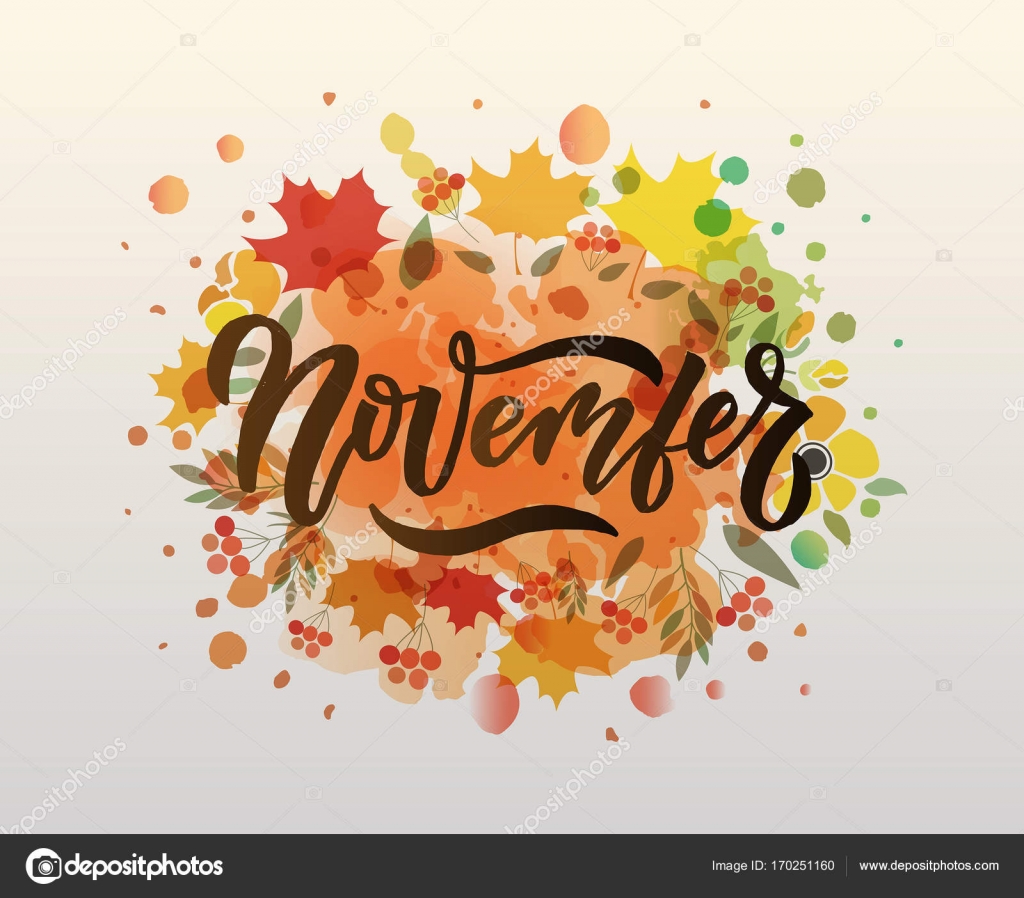 Novembro tipografia de letras vetor(es) de stock de ©Svetana_Kurako ...