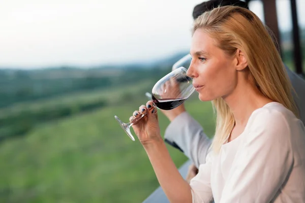 Woman tasting wine - Stock Image - Everypixel