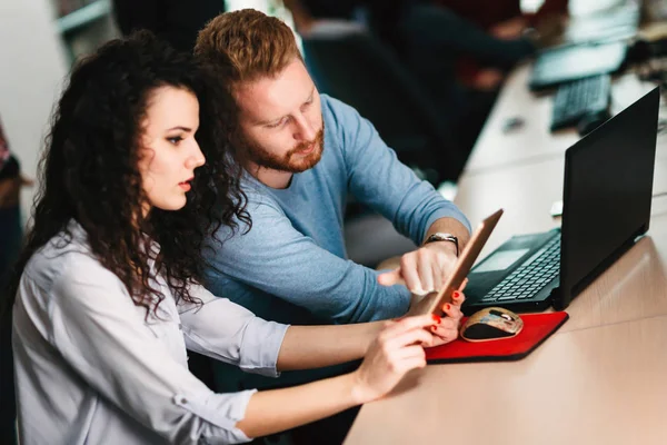 Young Software Engineers Working Project Programming Company Stock ...