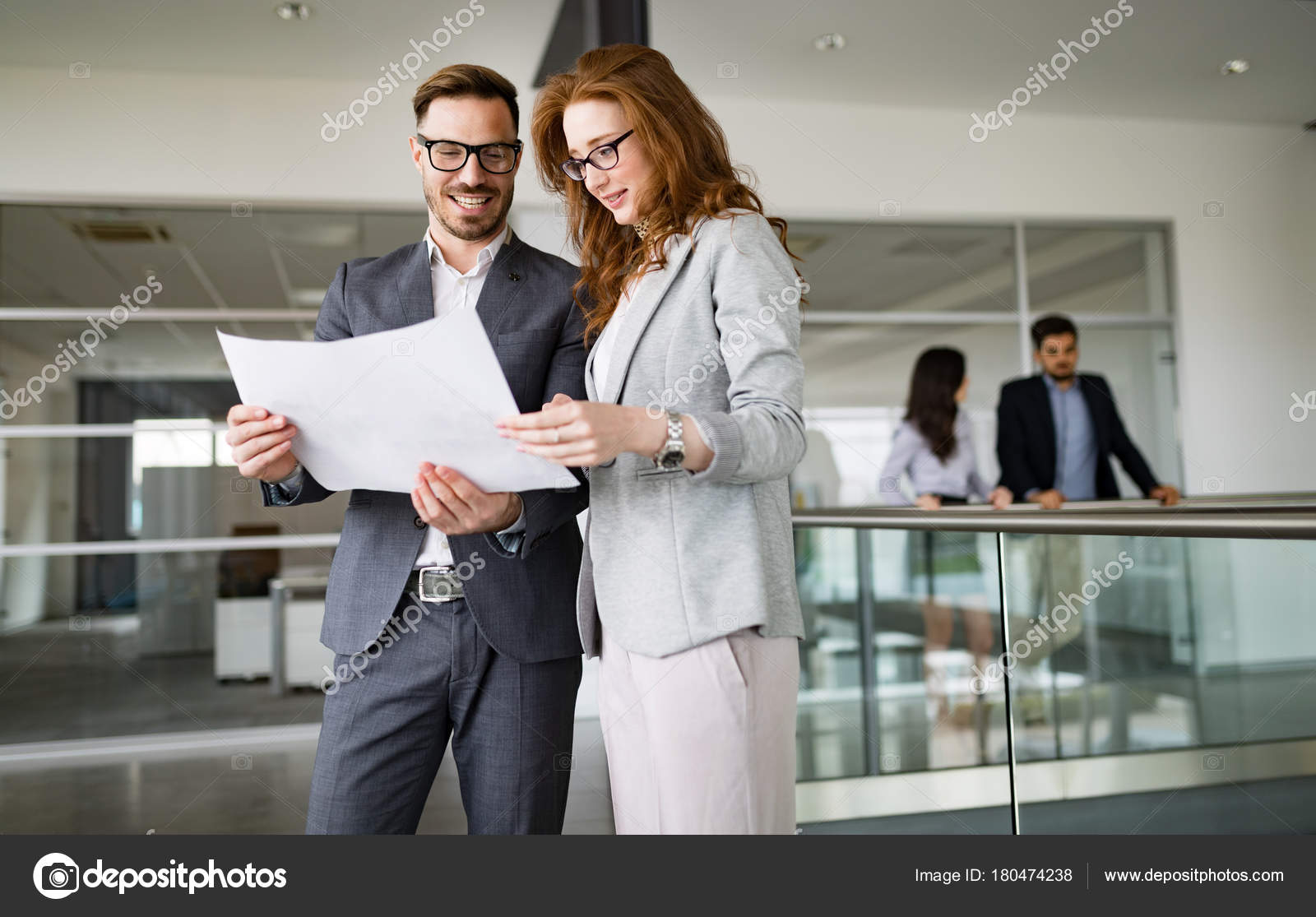 Business colleagues collaborating and discussing project plans — Stock ...