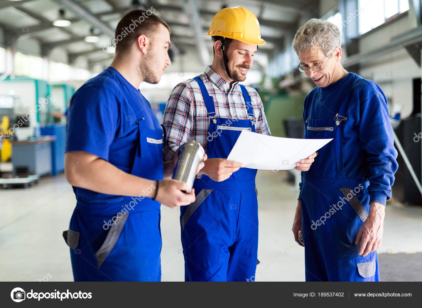 Team Engineers Having Discussion Metal Industries Factory Stock Photo ...