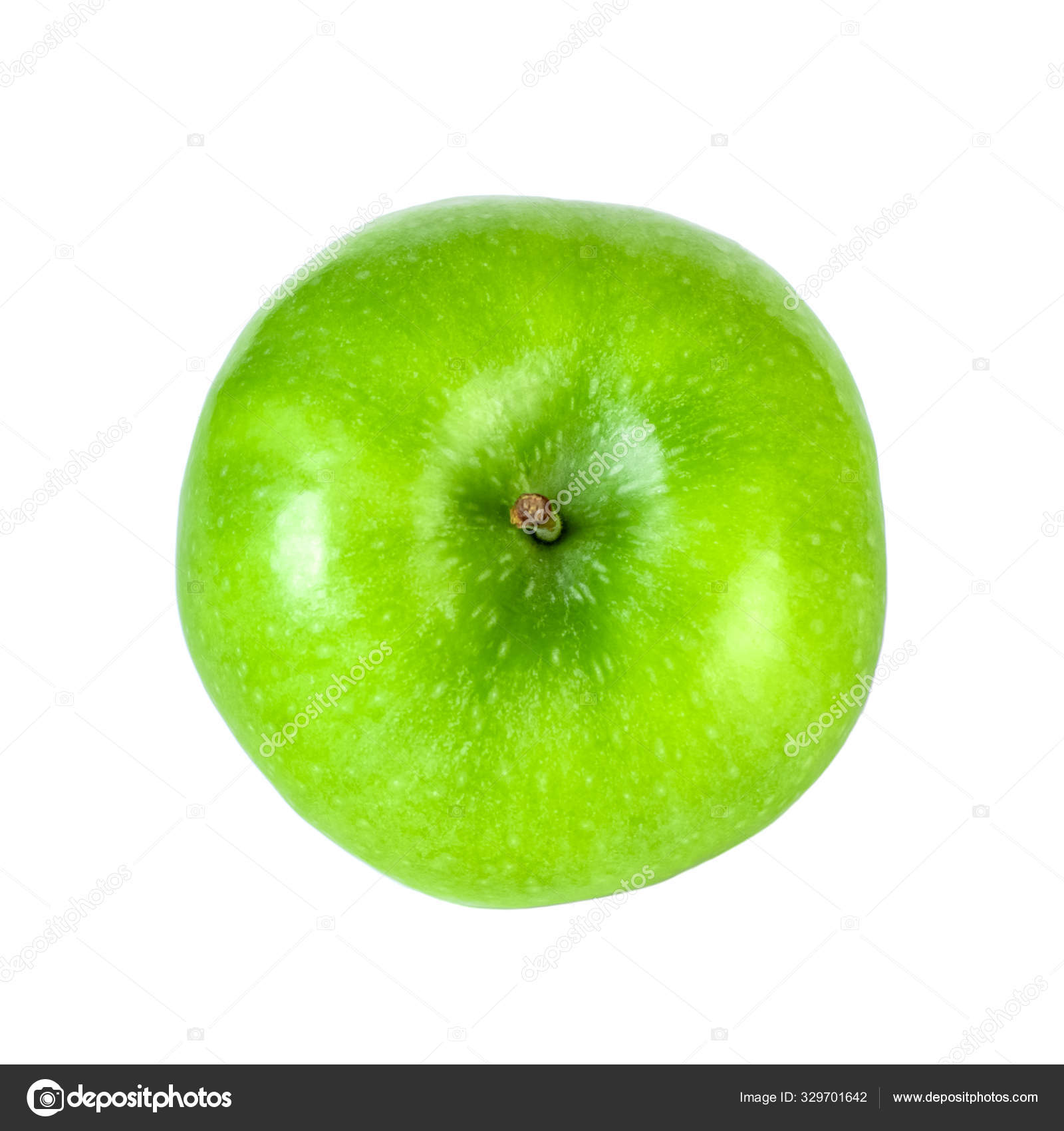 Top view of green apple isolated on white background. Stock Photo by ...