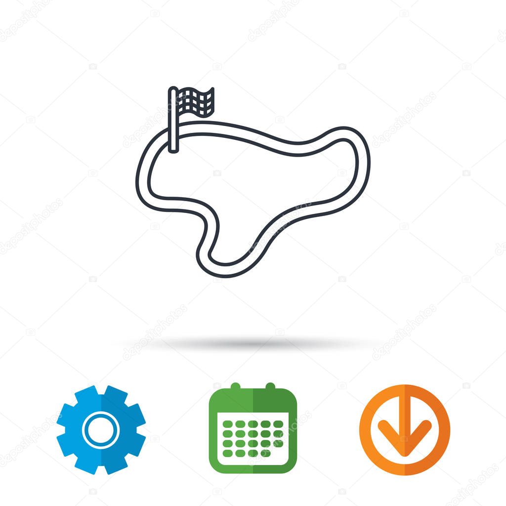 Race track or lap icon. Finish flag sign. — Stock Vector © Tanyastock ...