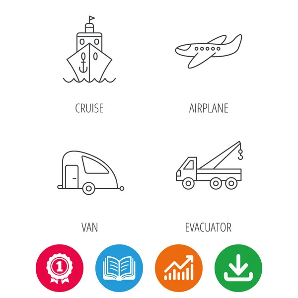 Transportation icons. Cruise, airplane signs. — Stock Vector ...
