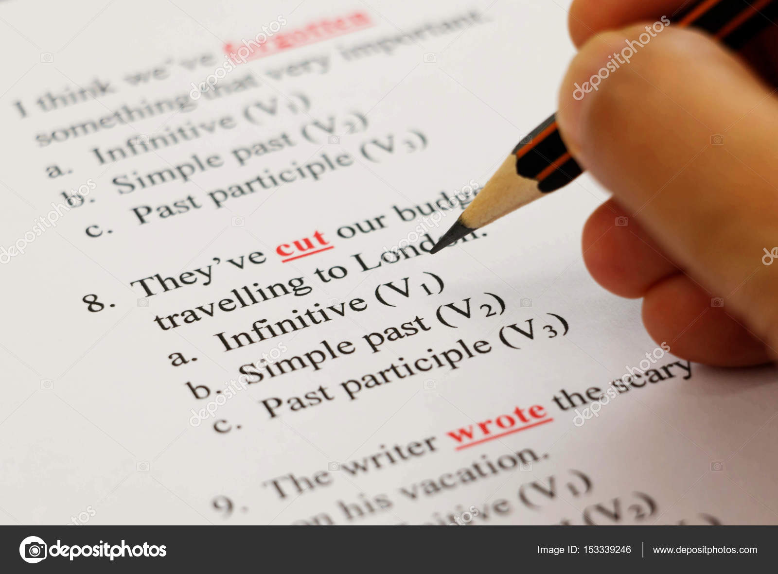 English exam on table with pencil — Stock Photo © lamaip #153339246