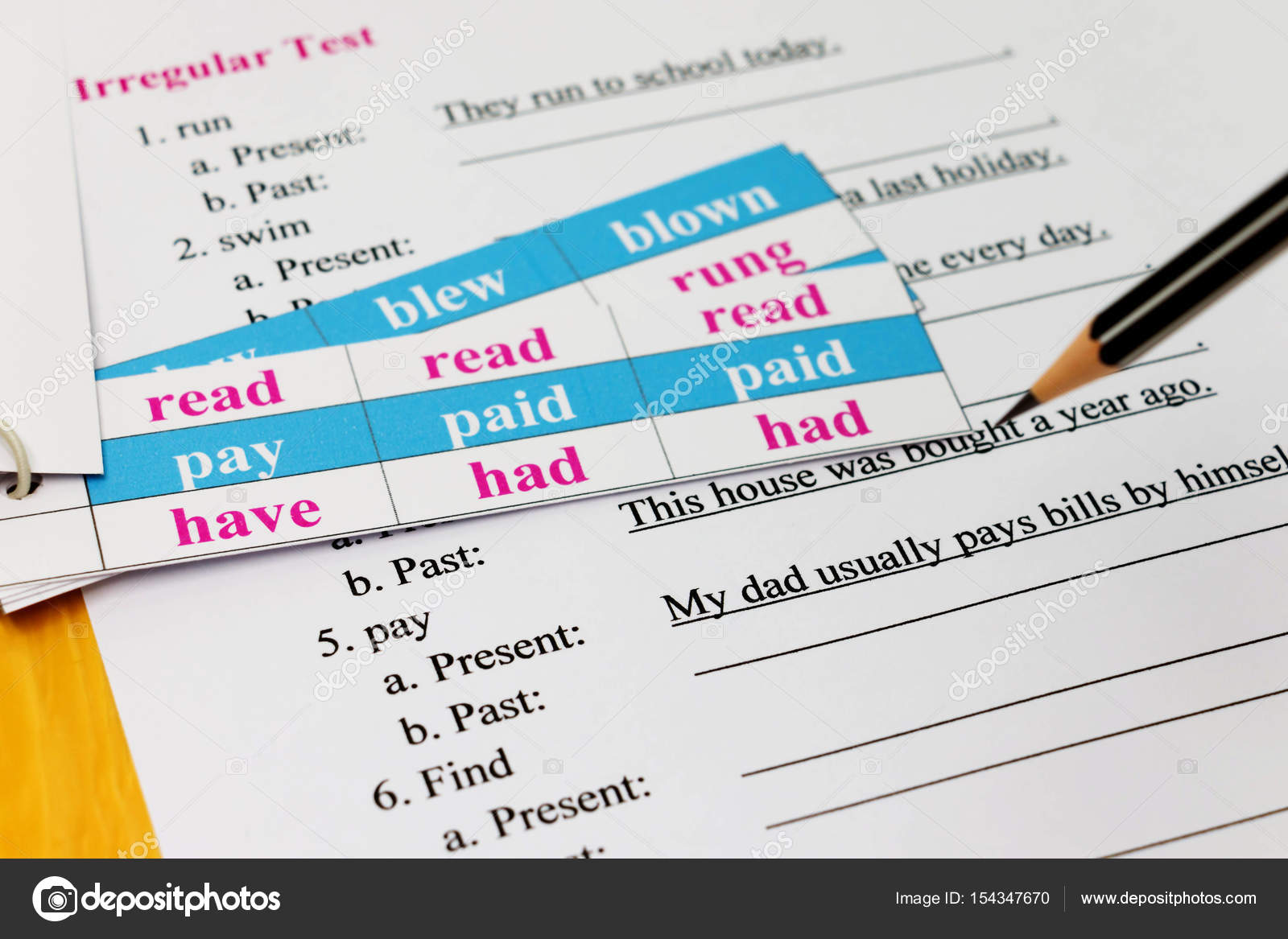 English exam on table with pencil — Stock Photo © lamaip #154347670