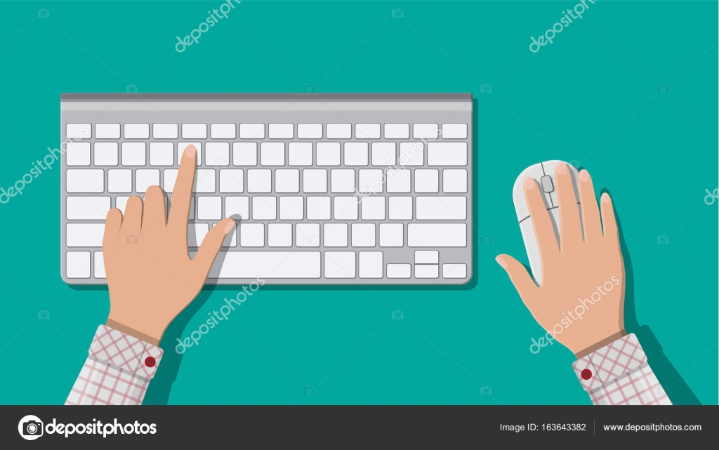 Modern computer keyboard and mouse Stock Vector by ©abscent 163643382