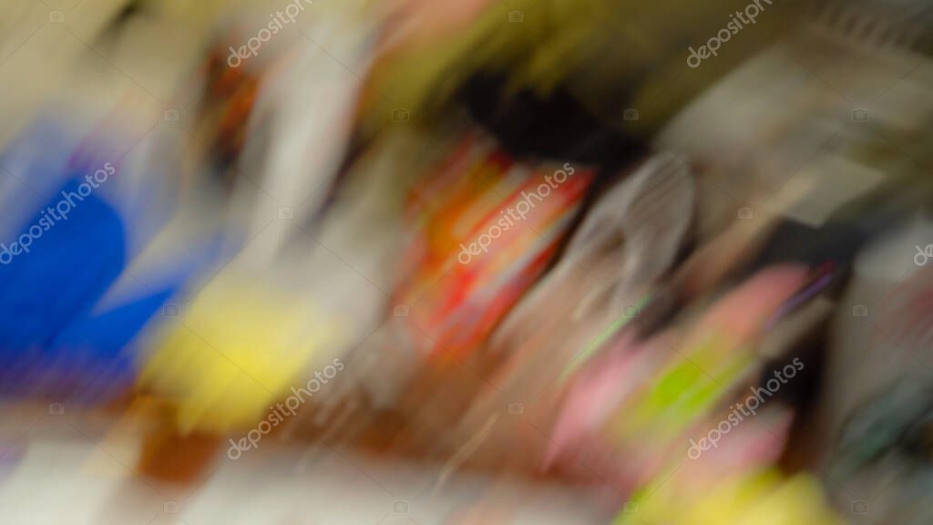 Fondo difuso, desenfocado y multicolor de papelería u otros objetos ...