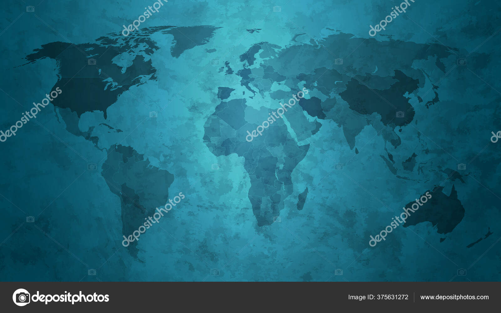 Grunge World Map Beautiful Gradient Glow Blue Night Tone Abstract Stock ...