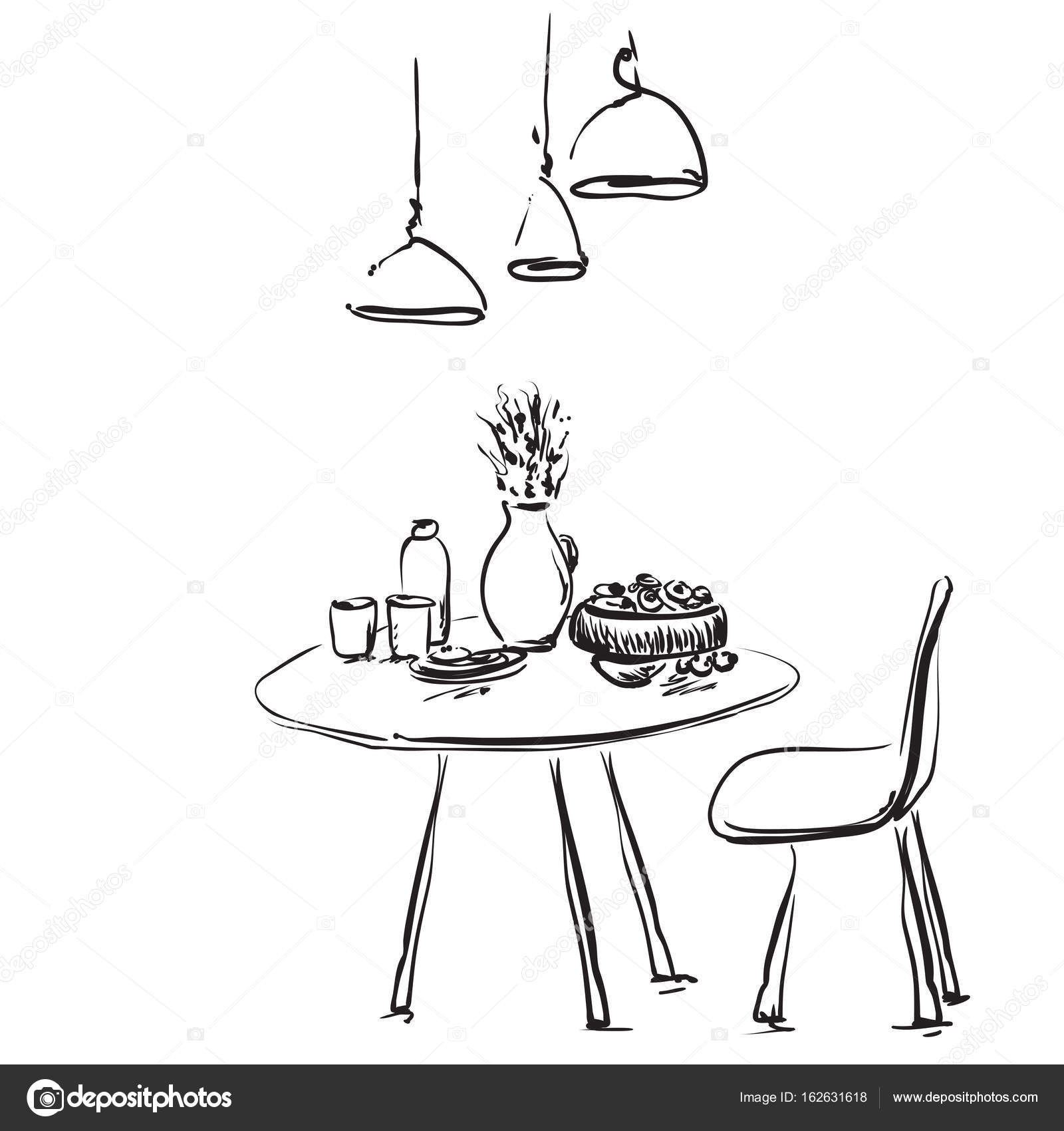 Restaurant Table Drawing