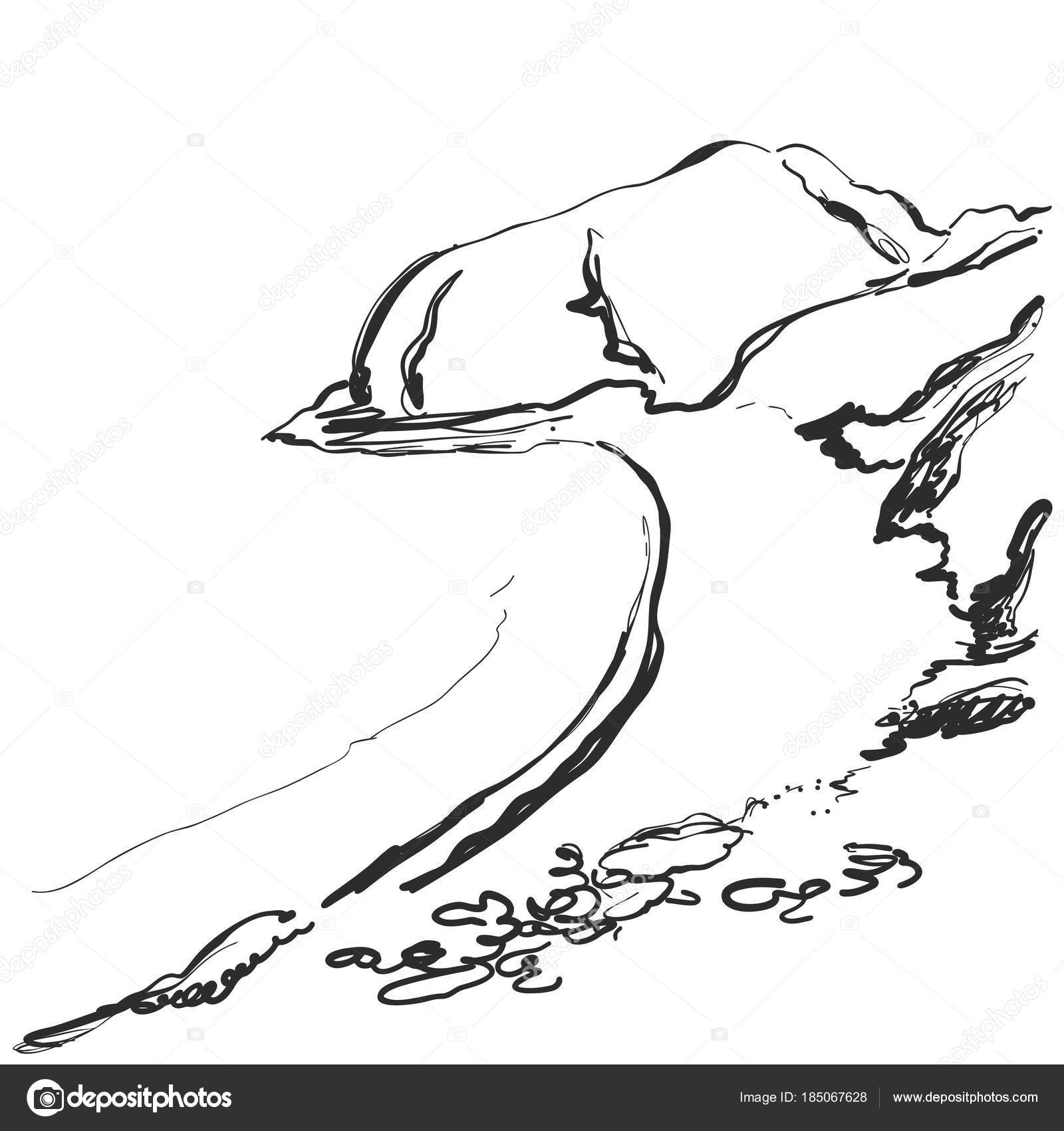 Bosquejo de las montañas. Mano dibujado Rocas vector ilustración Vector ... Bosquejo de las montañas. Mano dibujado Rocas vector ilustración Vector ...