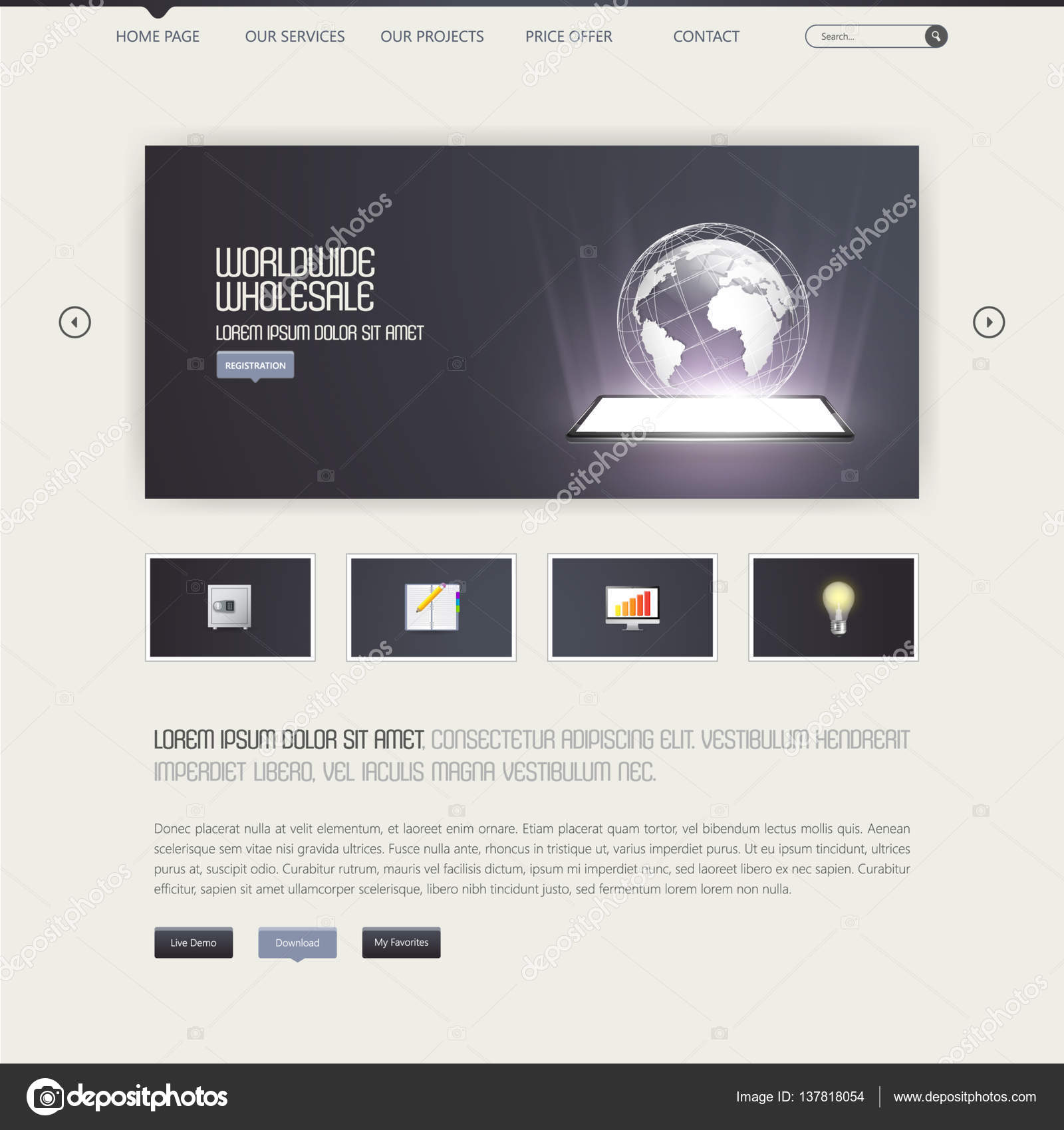 Modern Website template design Stock Vector Image by ©Droidworker ...